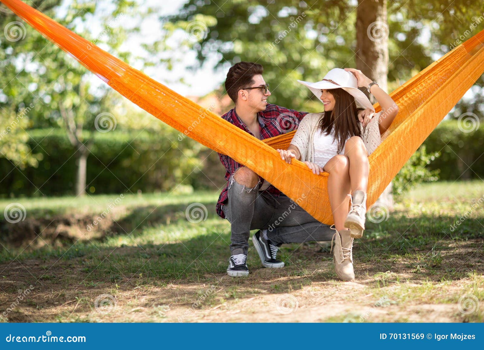 Young couple in nature stock image. Image of adult, outside - 70131569