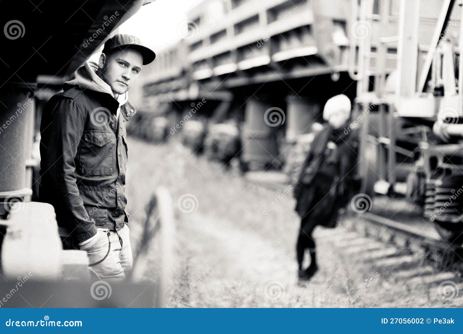 Young Couple Near Freight Trains Stock Photo - Image of woman, women ...