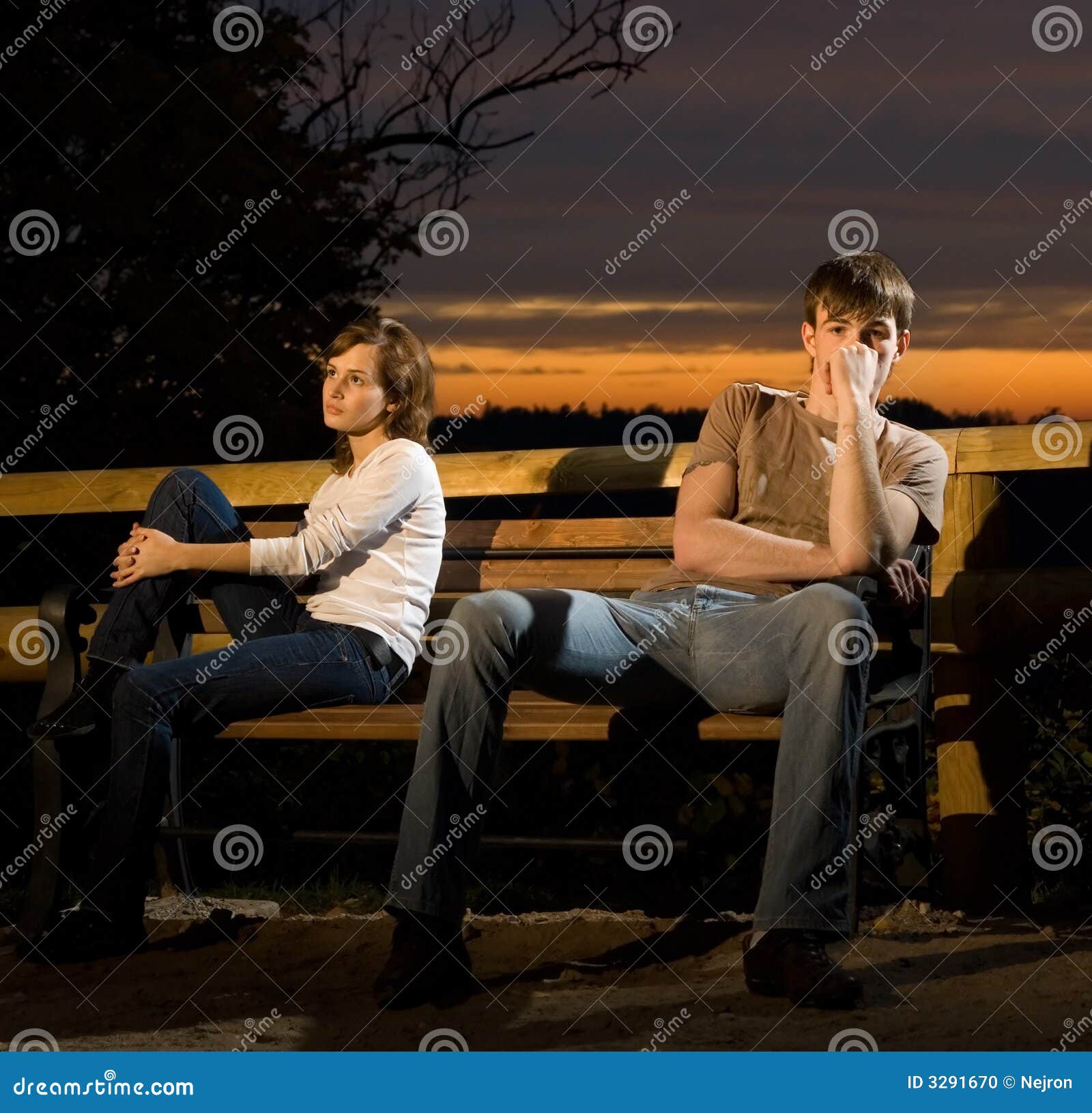 Young couple at odds stock photo. Image of couple, female - 3291670