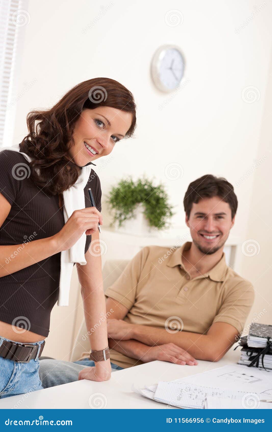 Young couple at office stock photo. Image of partnership - 11566956