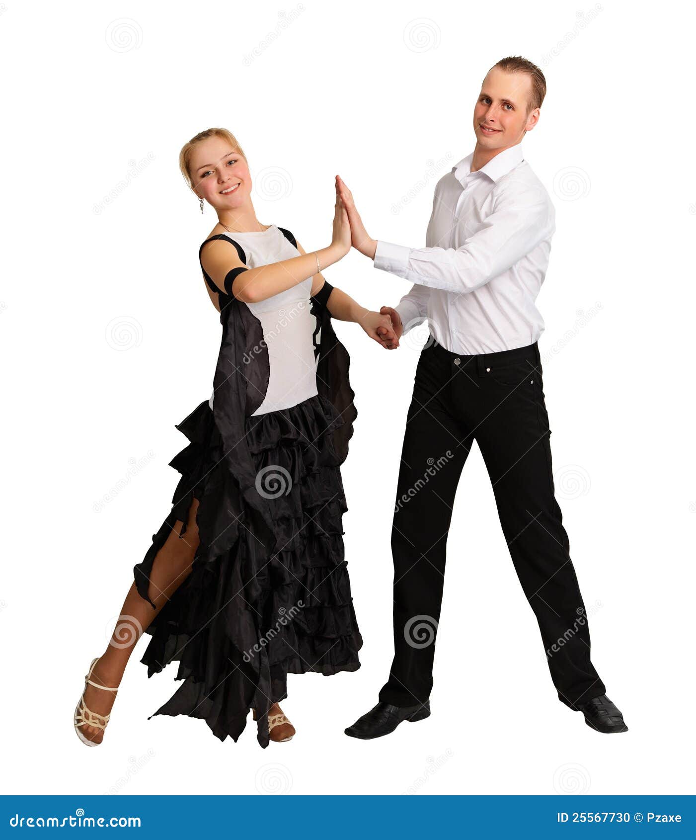 Ballroom Dance Couple In A Dance Pose Isolated On White Stock ...