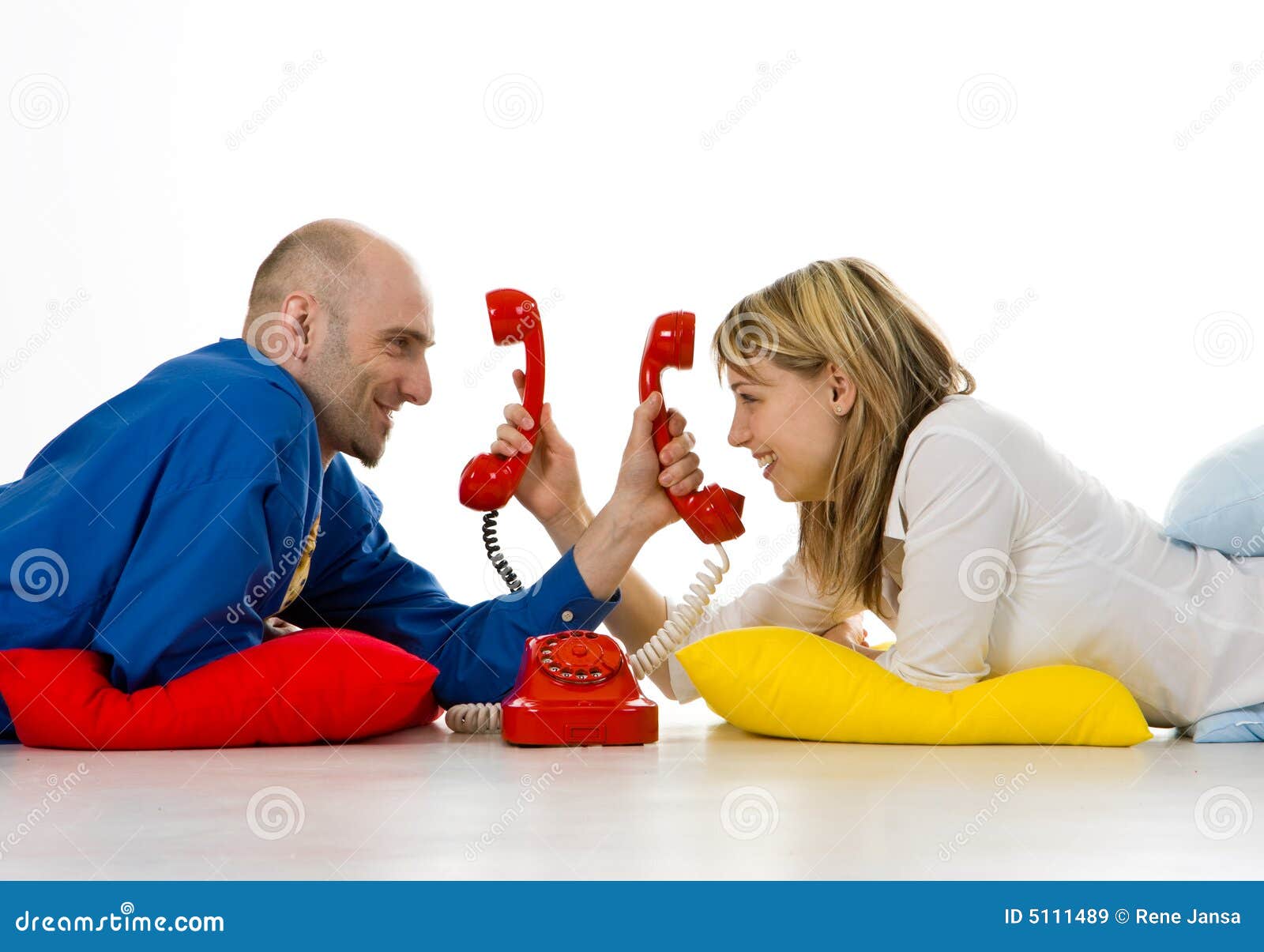 Young Couple on the Phone stock image. Image of call, attractive - 5111489