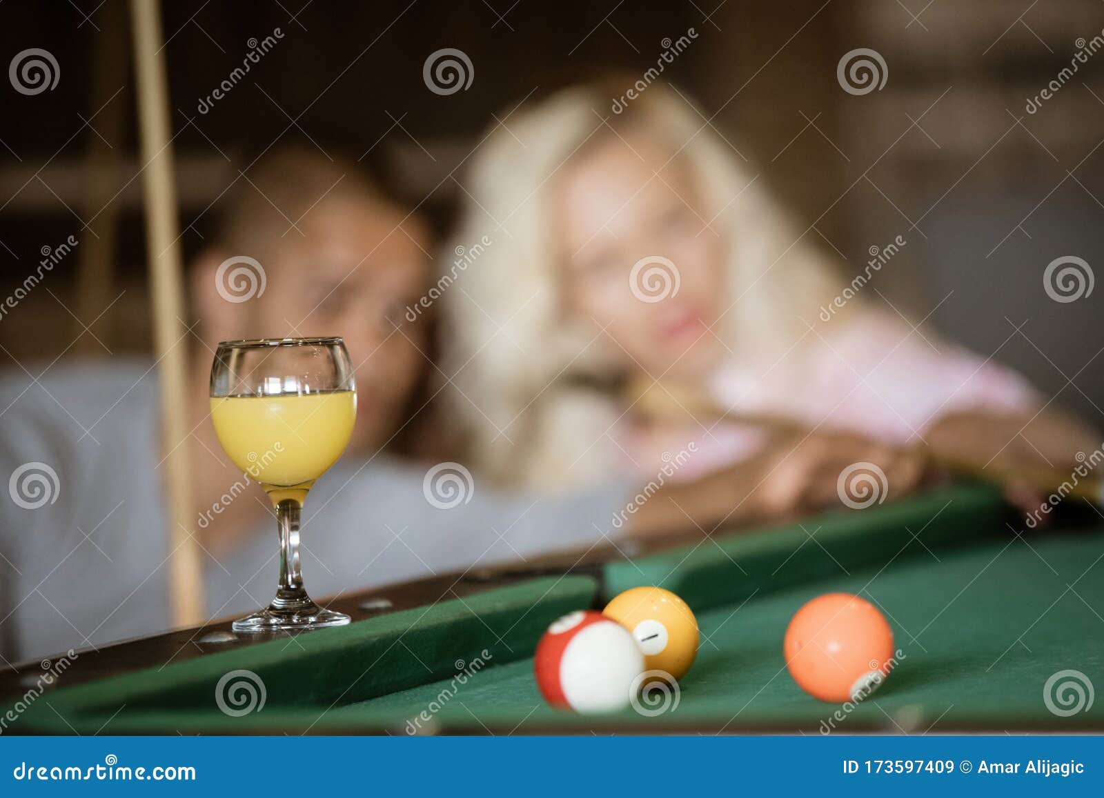 Young People Playing Snooker at Bar Stock Image - Image of casual ...