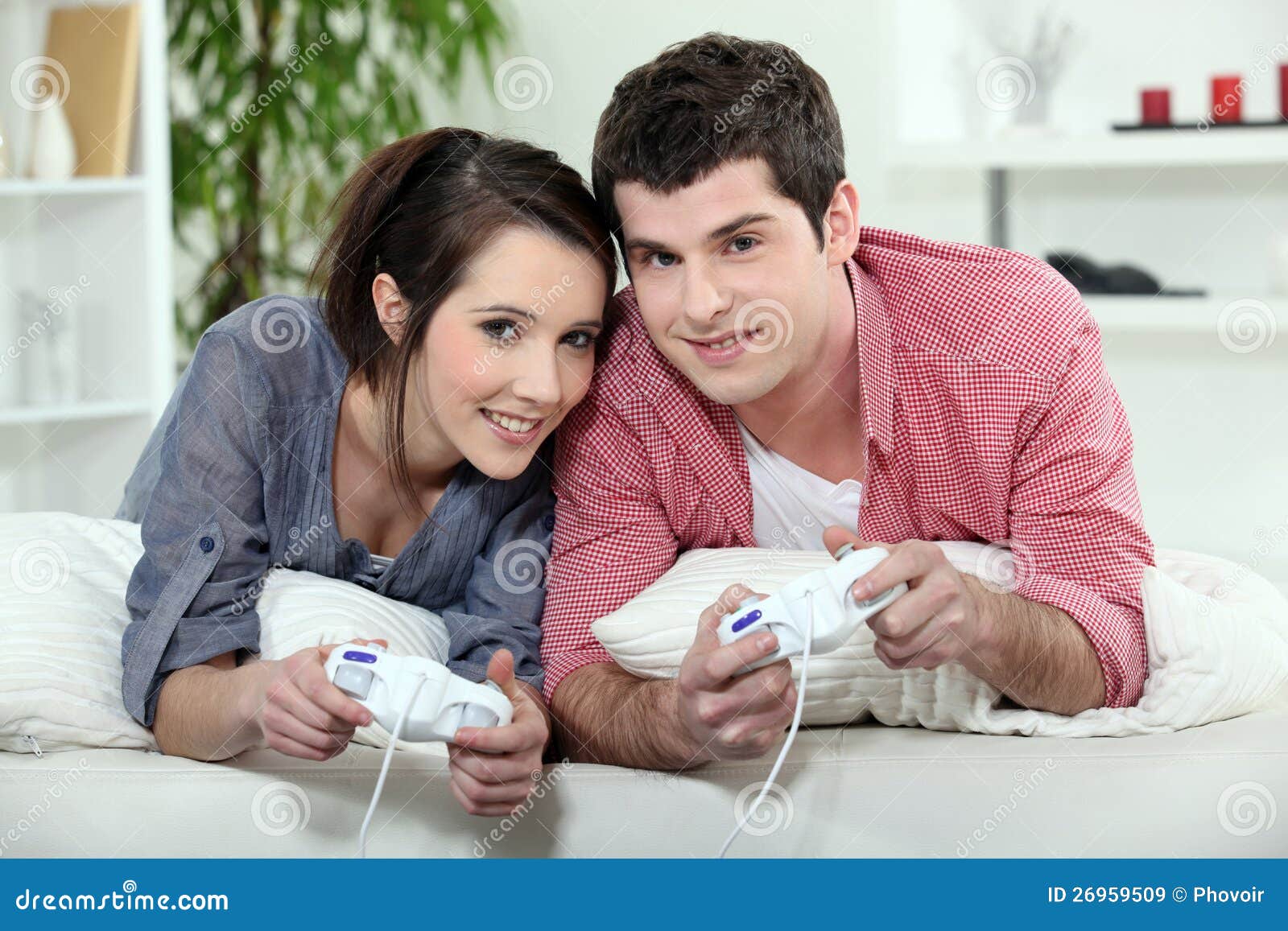 Young Couple Playing Video Games Stock Image - Image of couple ...