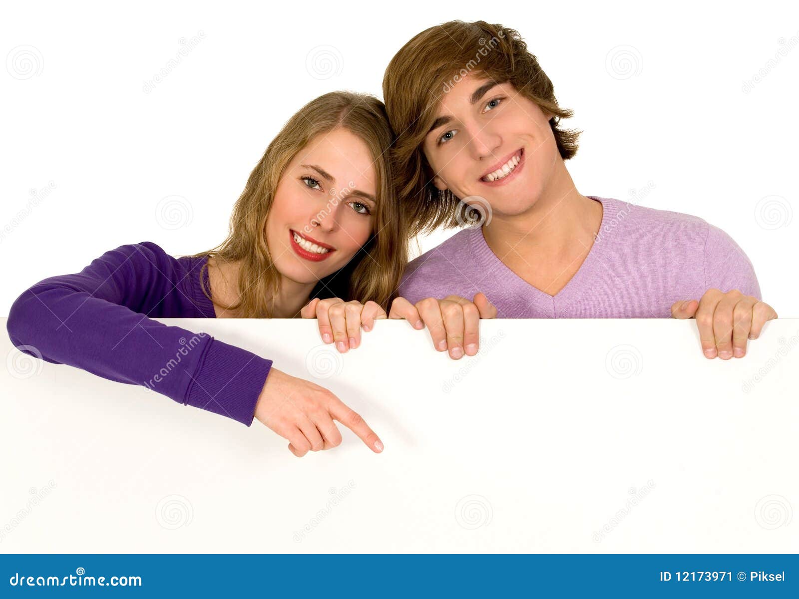 Young couple pointing stock image. Image of beautiful - 12173971