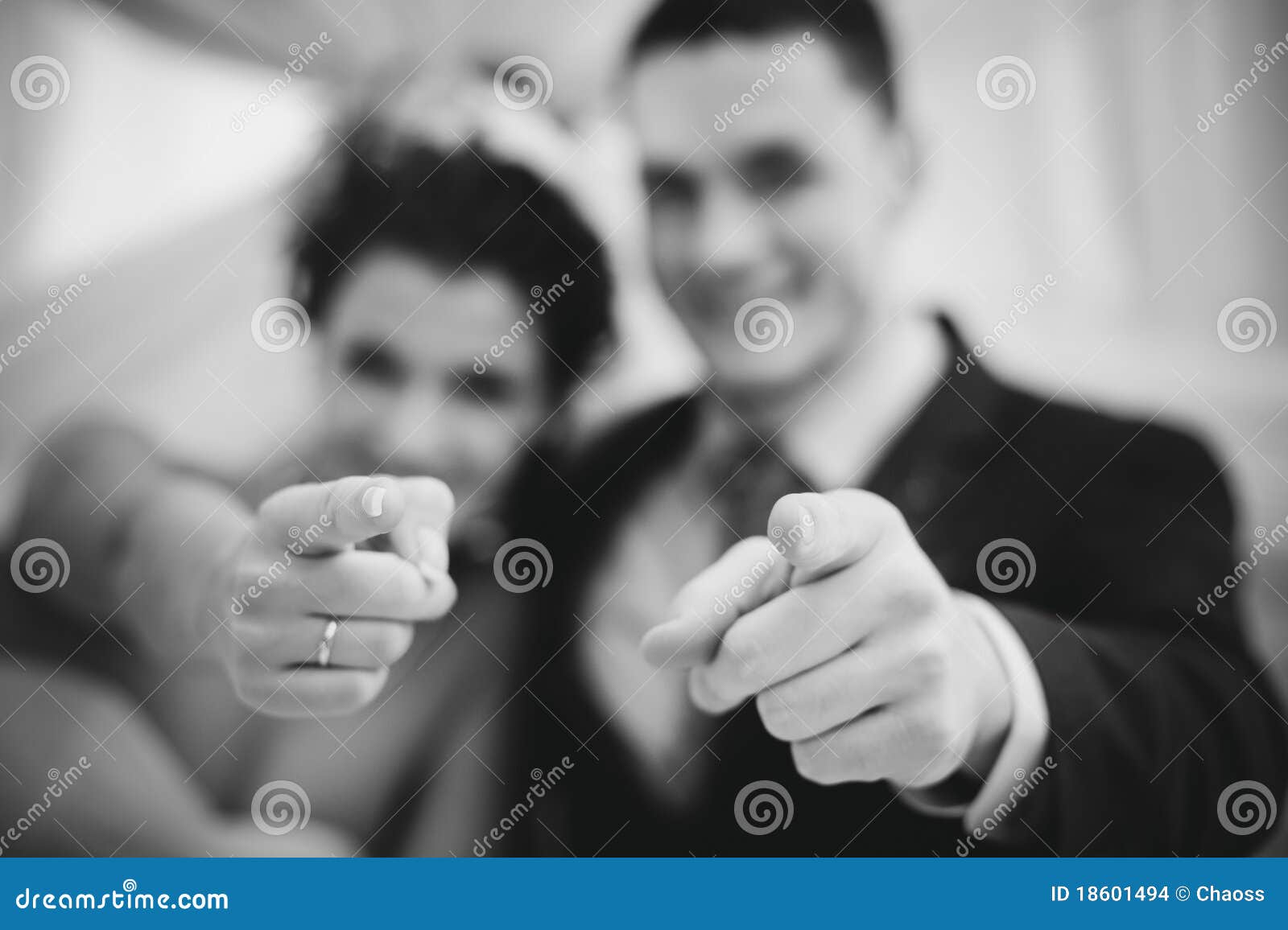 Young couple pointing stock photo. Image of point, people - 18601494
