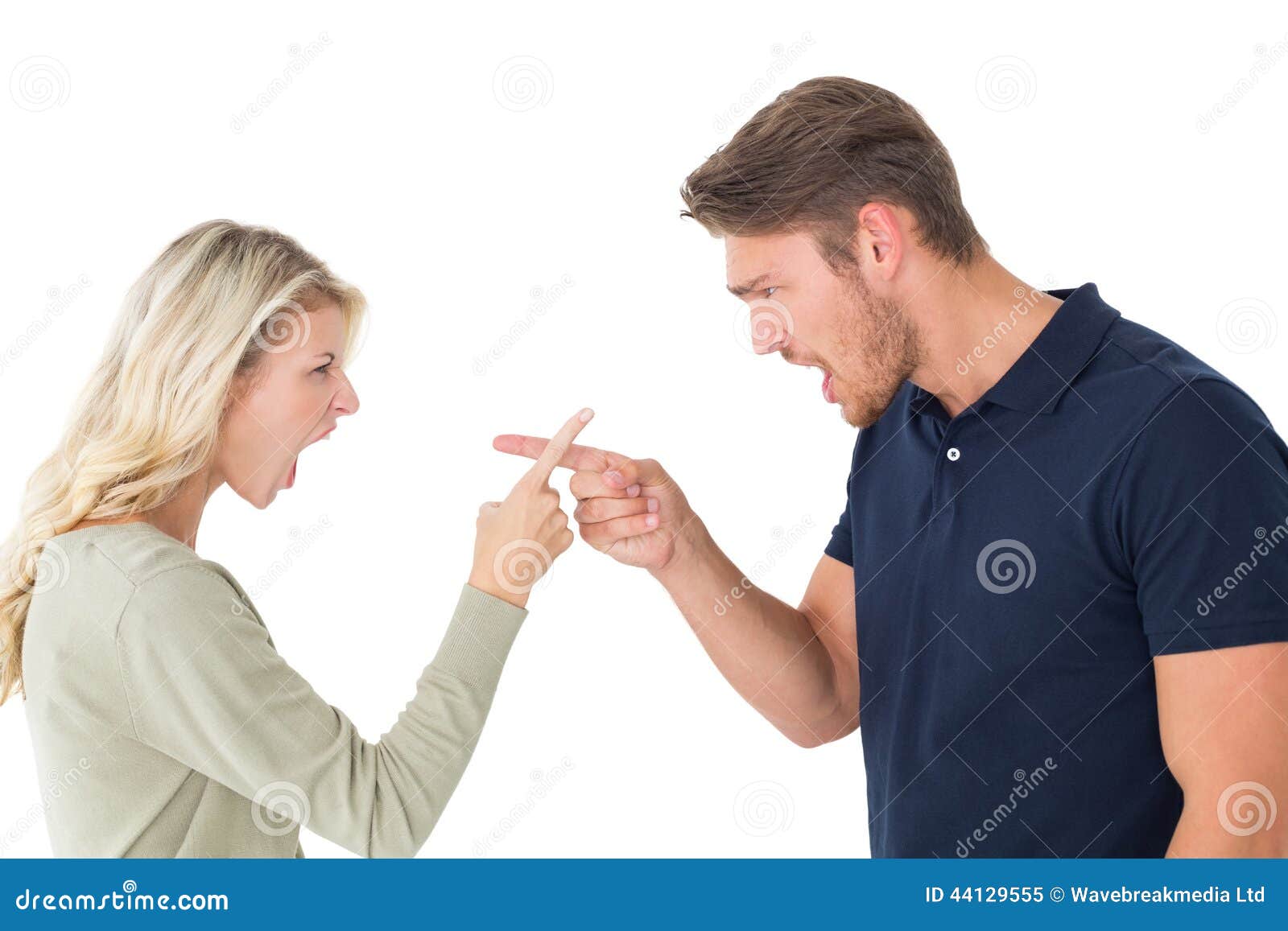 Young Couple Pointing At Each Other Royalty-Free Stock Photography ...