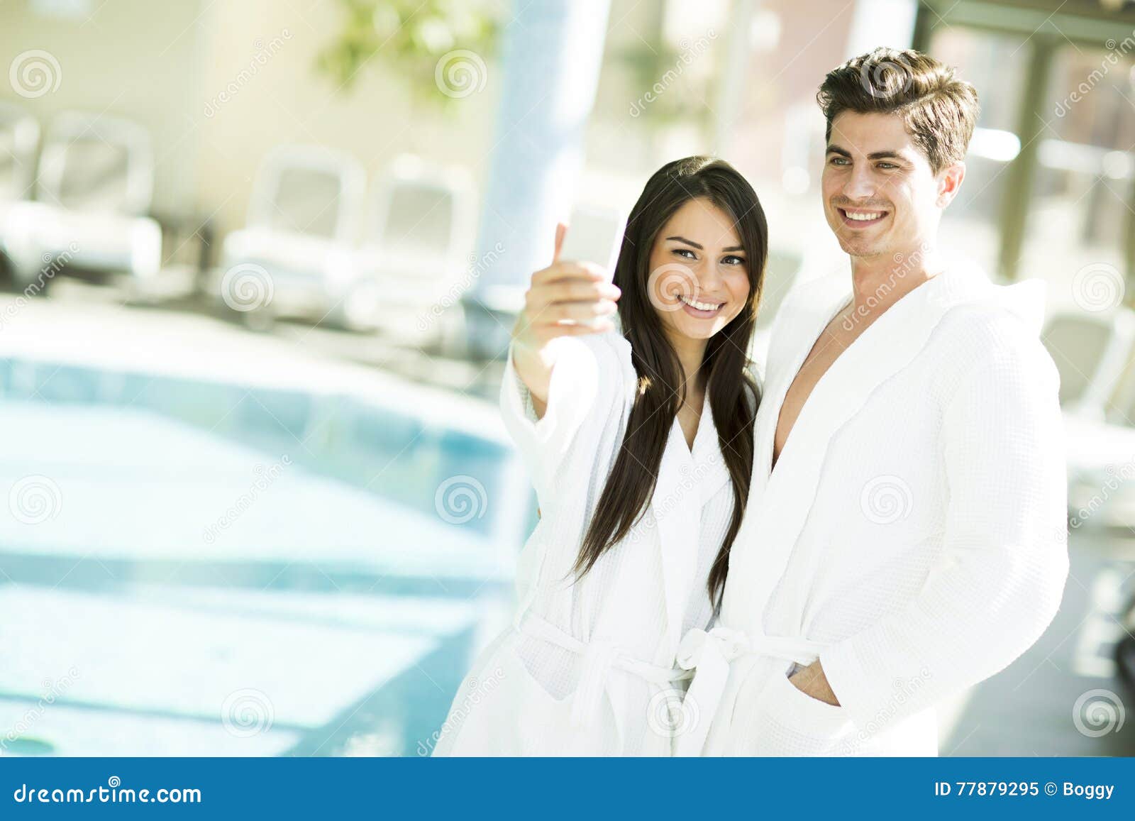 Young couple by the pool stock image. Image of love, leisure - 77879295