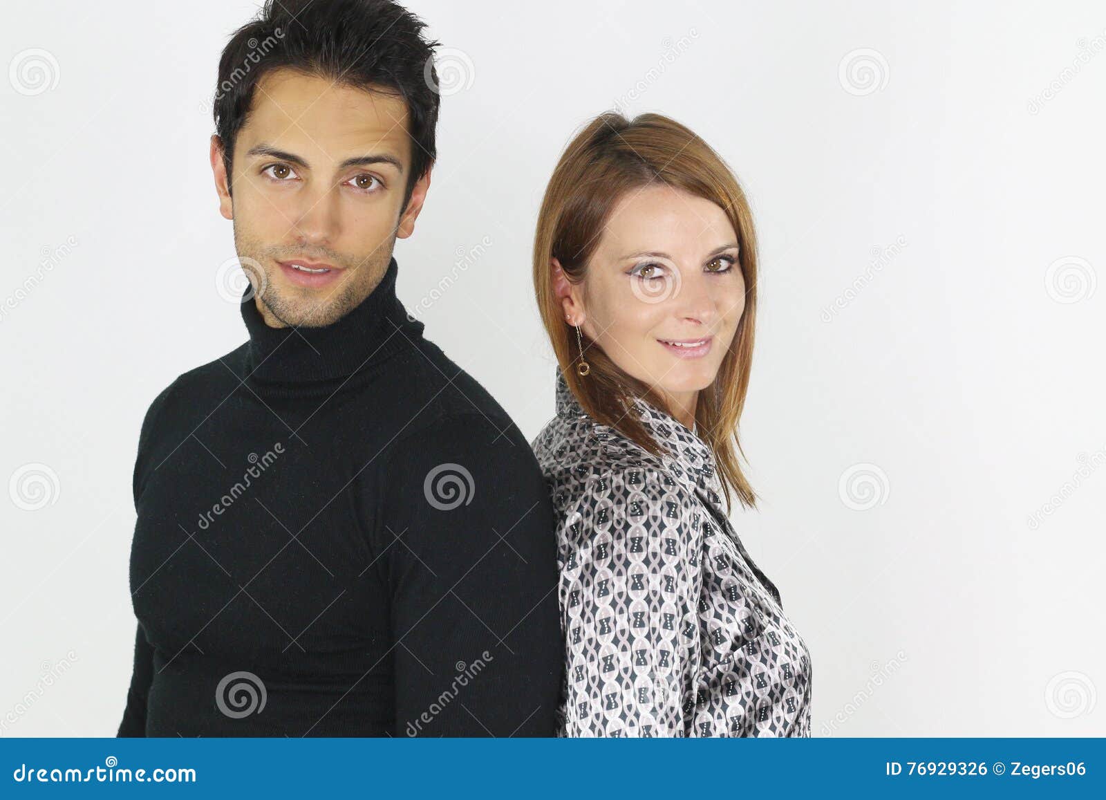 Young Couple Posing Back To Back Stock Photo - Image of couple ...