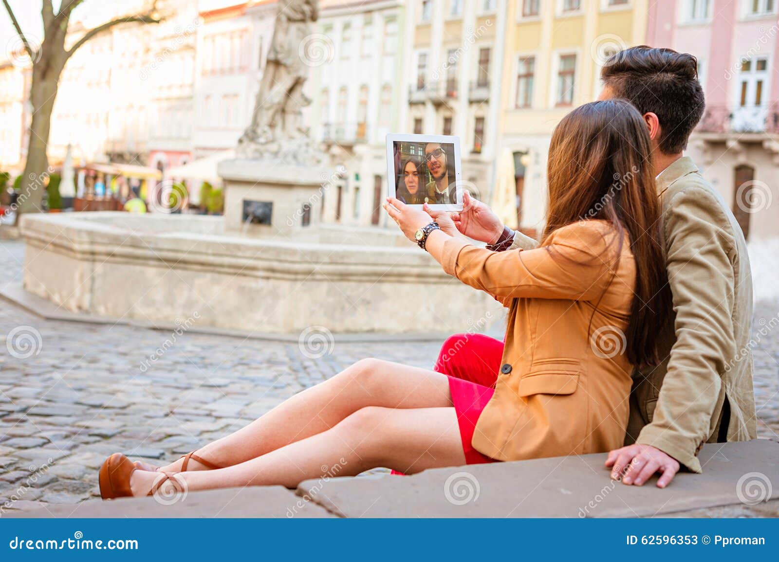 Young Couple Posing On Streets Stock Image Image Of Lovers Embracing