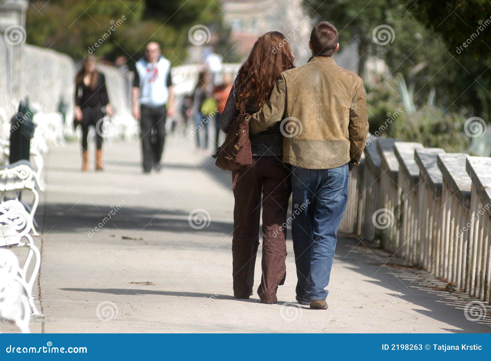 Young couple on promenade stock image. Image of love, horizontal - 2198263