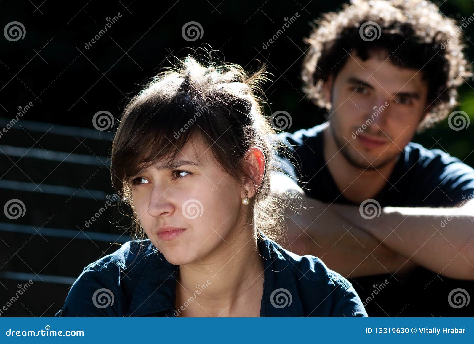 Young couple after quarrel stock photo. Image of option - 13319630