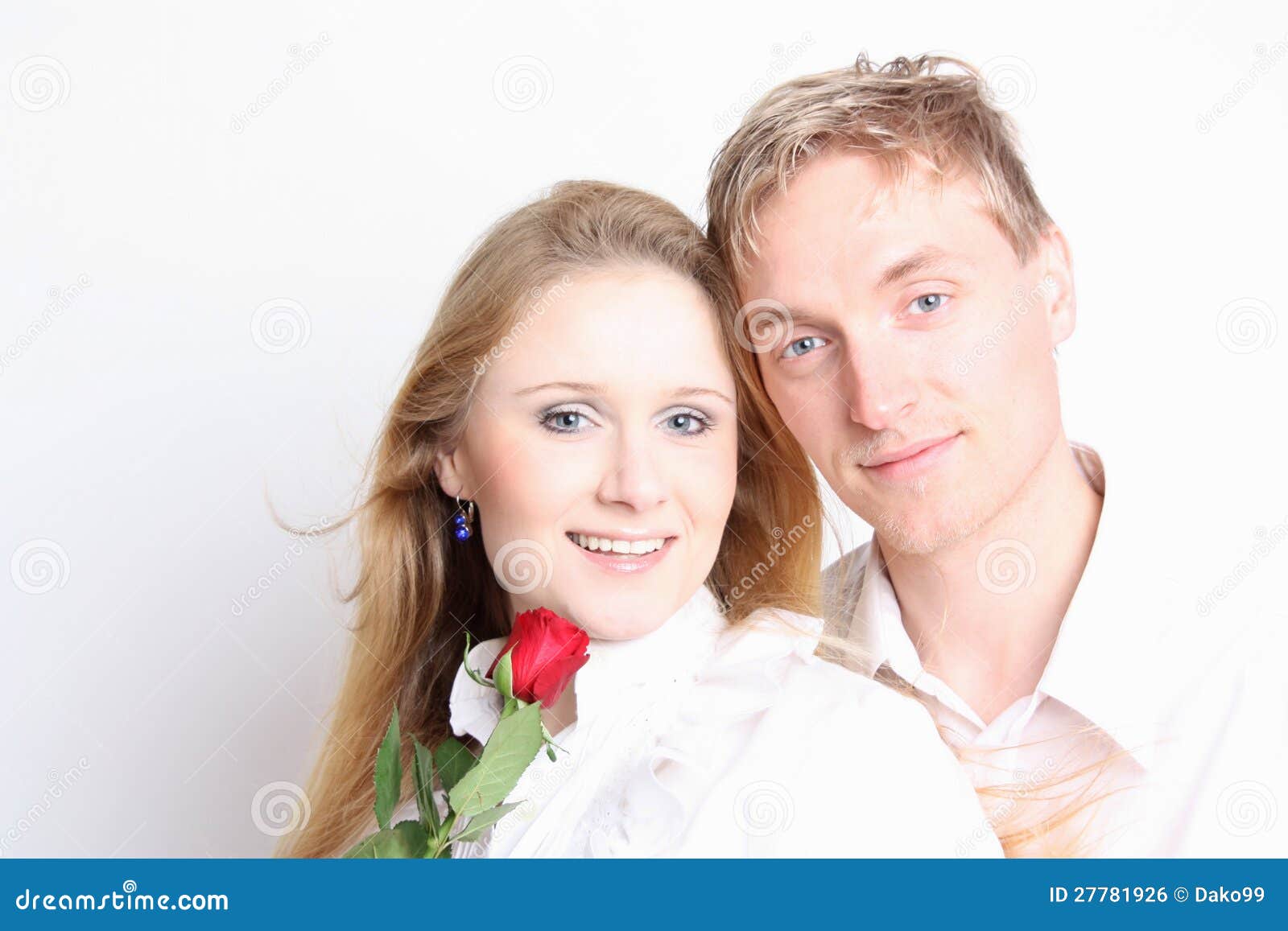 Young couple with red rose stock photo. Image of marriage - 27781926