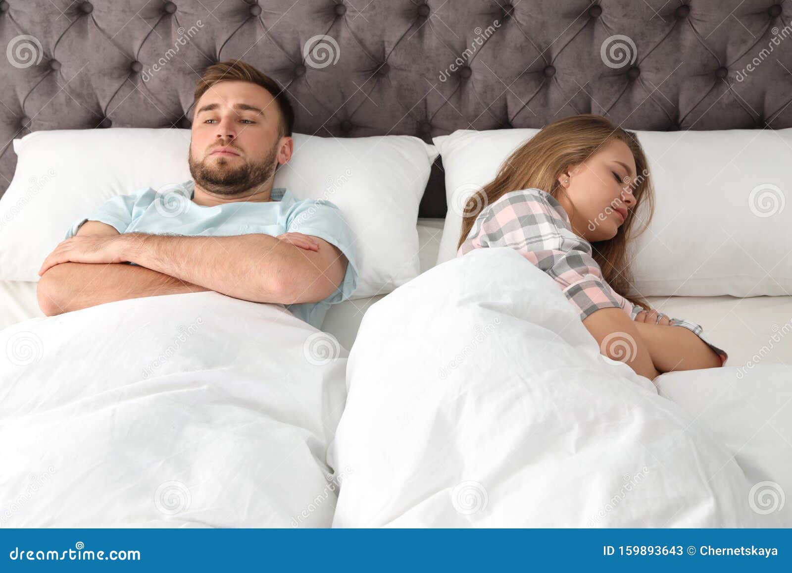 Young Couple with Relationship Problems in Bed Stock Image - Image of ...