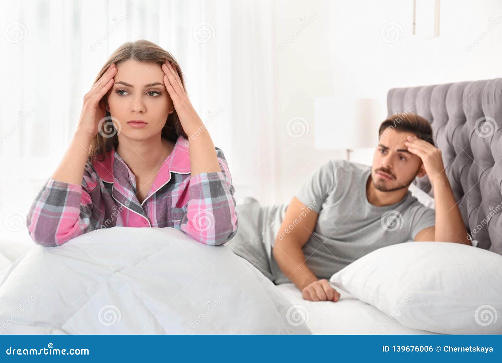 Young Couple with Relationship Problems Ignoring Each Other Stock Photo ...