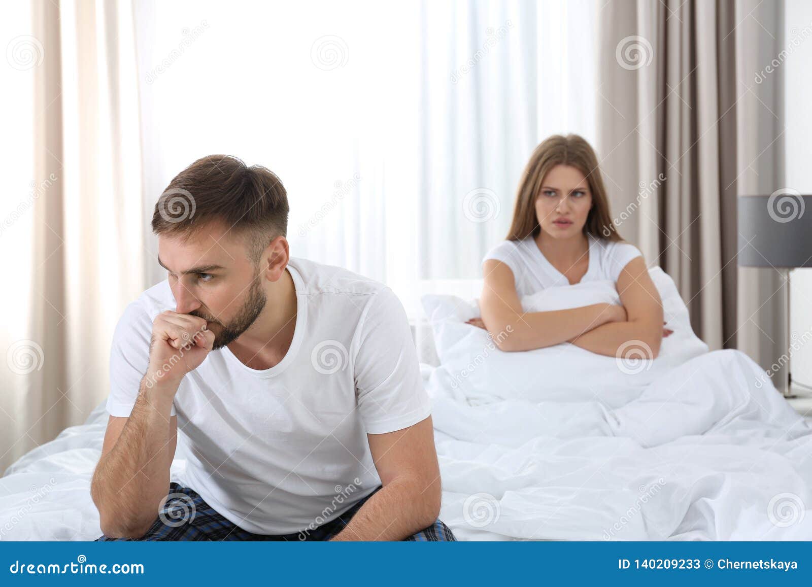 Young Couple With Relationship Problems Ignoring Each Other Stock Image