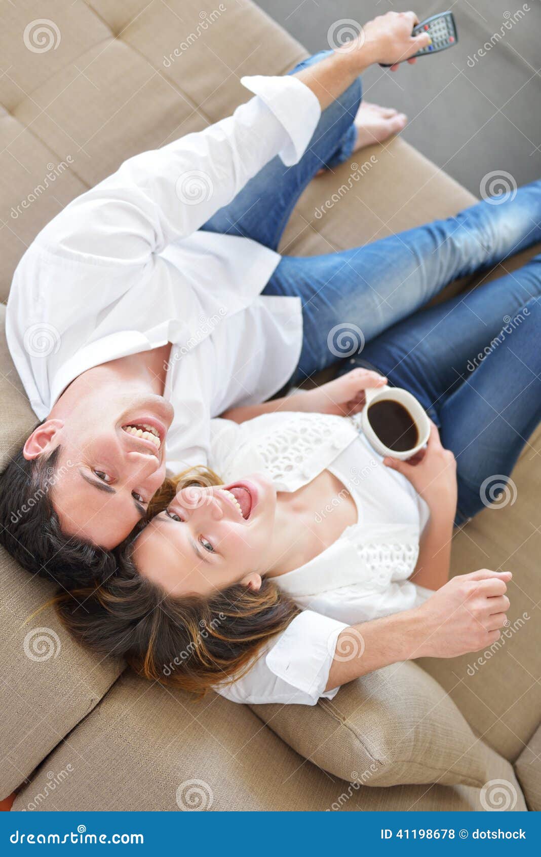 Young couple relax at home stock photo. Image of home - 41198678