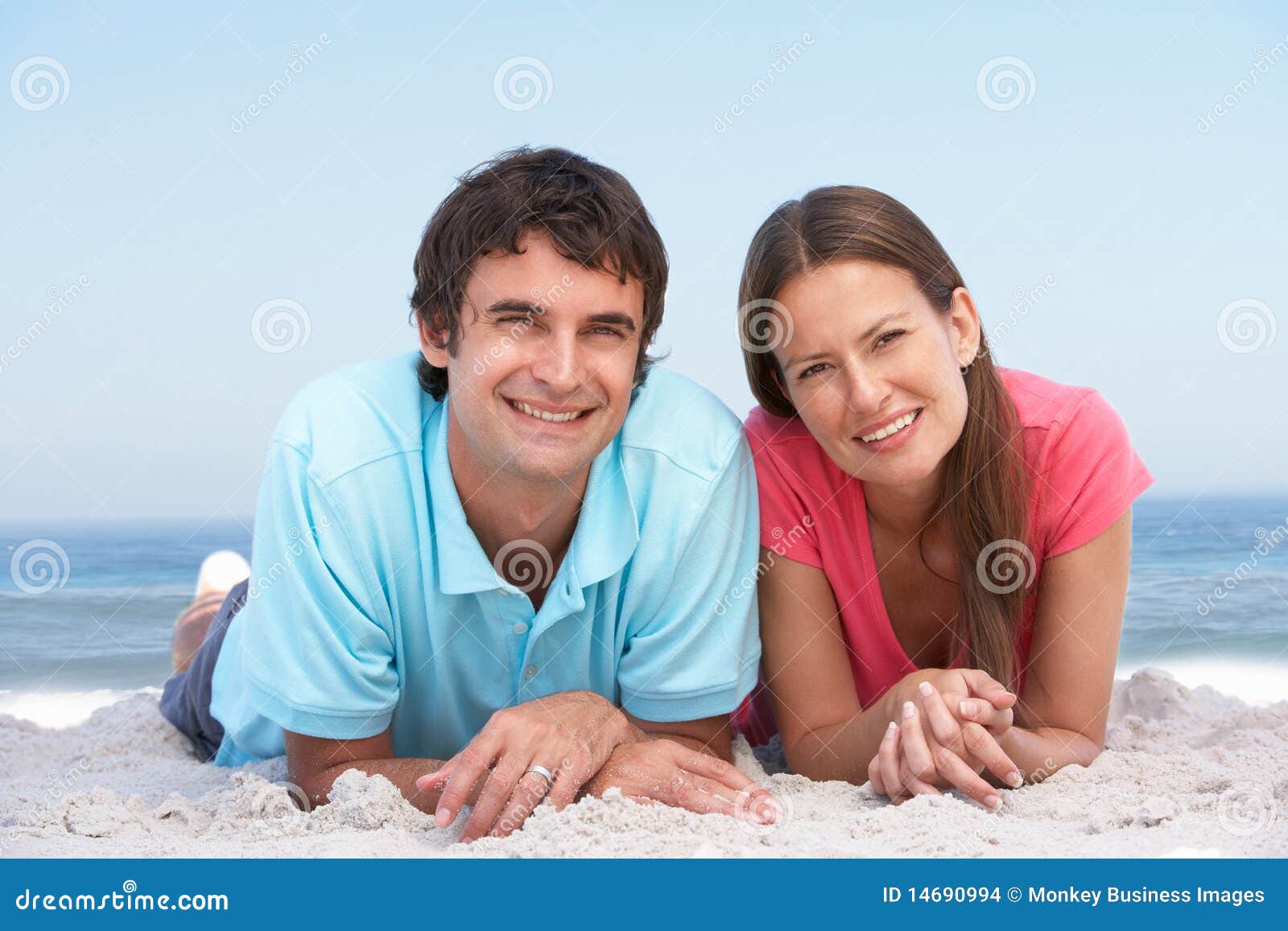 Young Couple Relaxing on Beach Stock Photo - Image of girlfriend ...