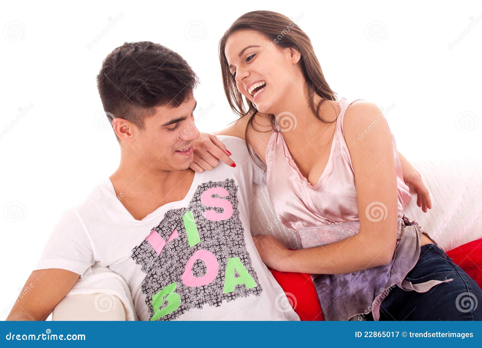 Young Couple Relaxing on the Sofa Stock Image - Image of husband, hotel ...