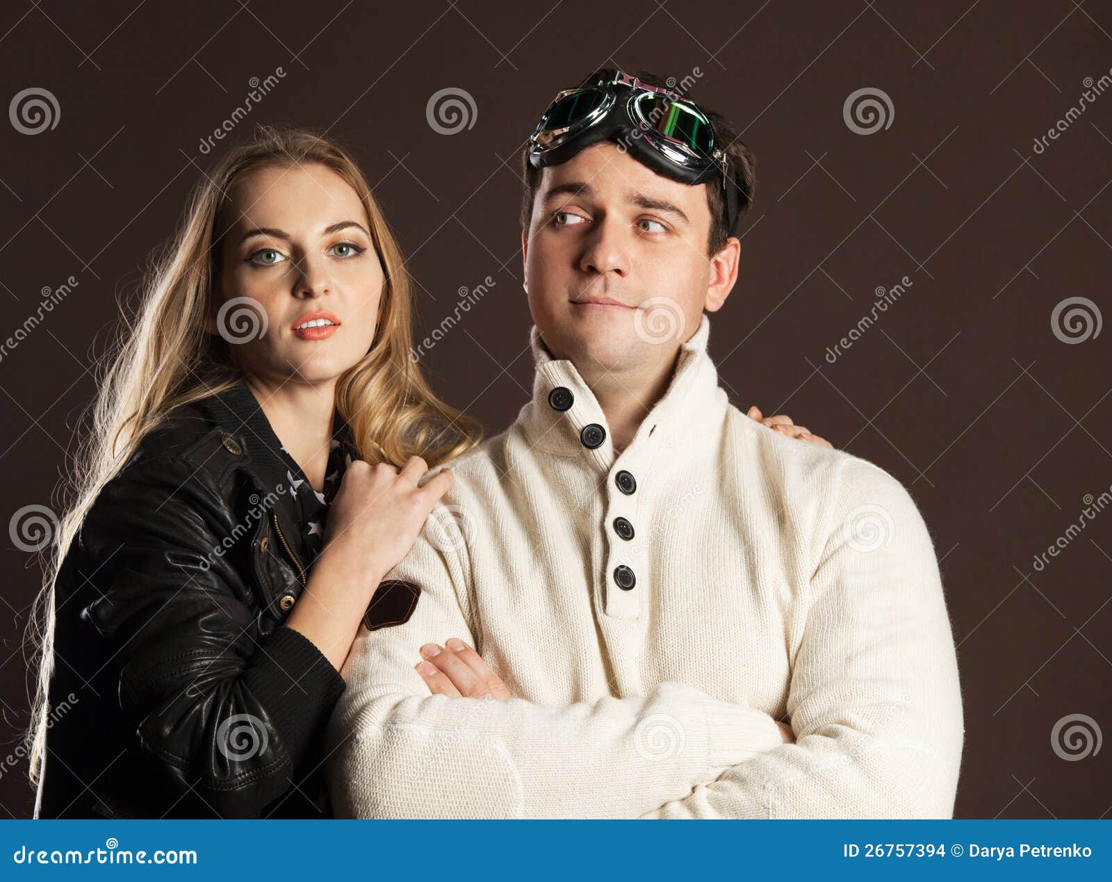 Young Couple in Retro Style Clothes Stock Photo - Image of family ...