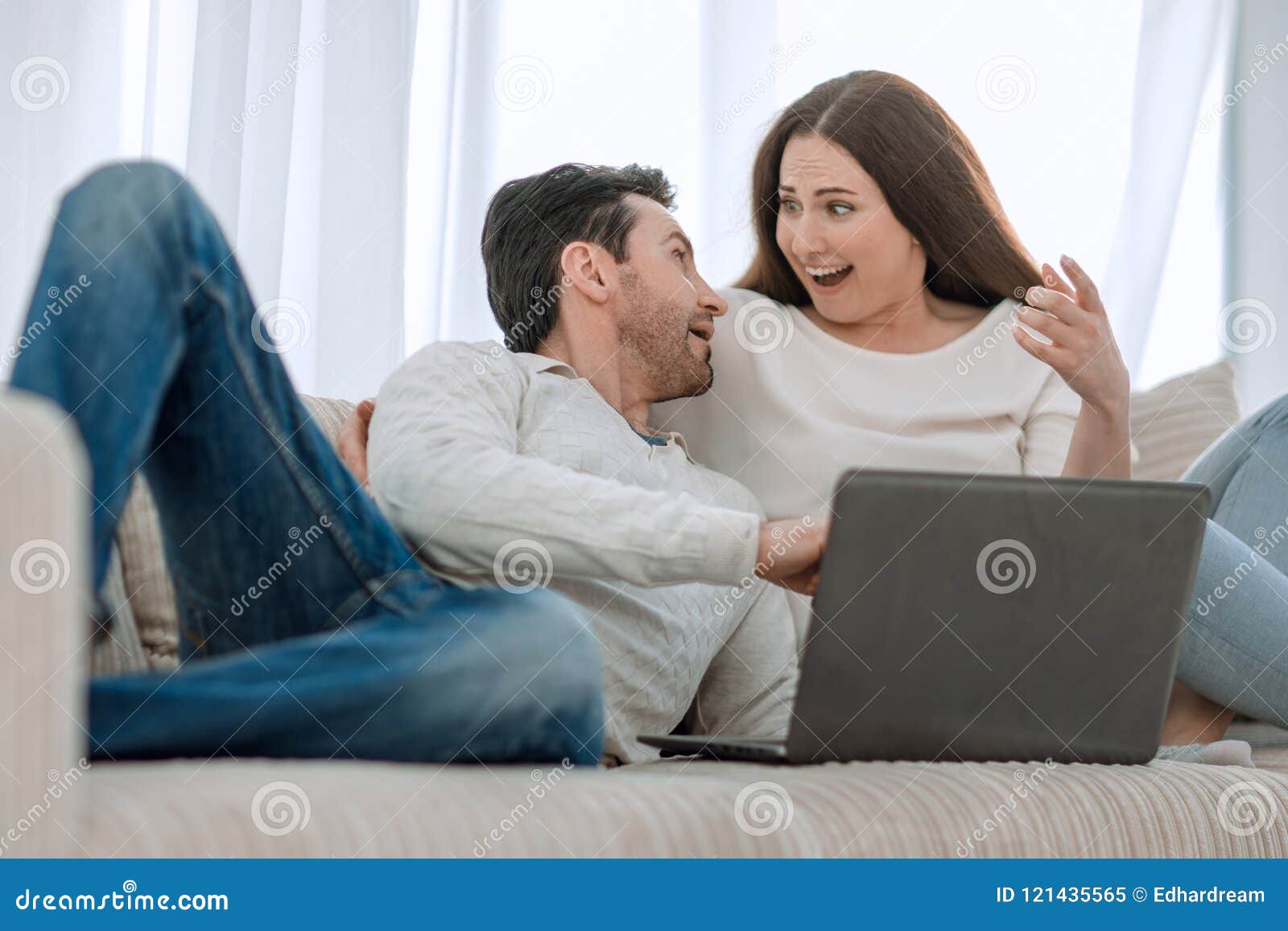 Young Couple is Rooting for Their Favorite Team Stock Image - Image of ...