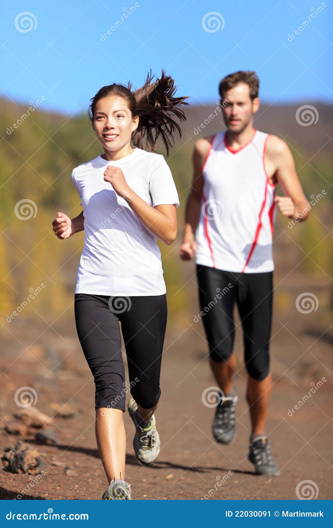 Young couple running stock image. Image of outside, exercising - 22030091