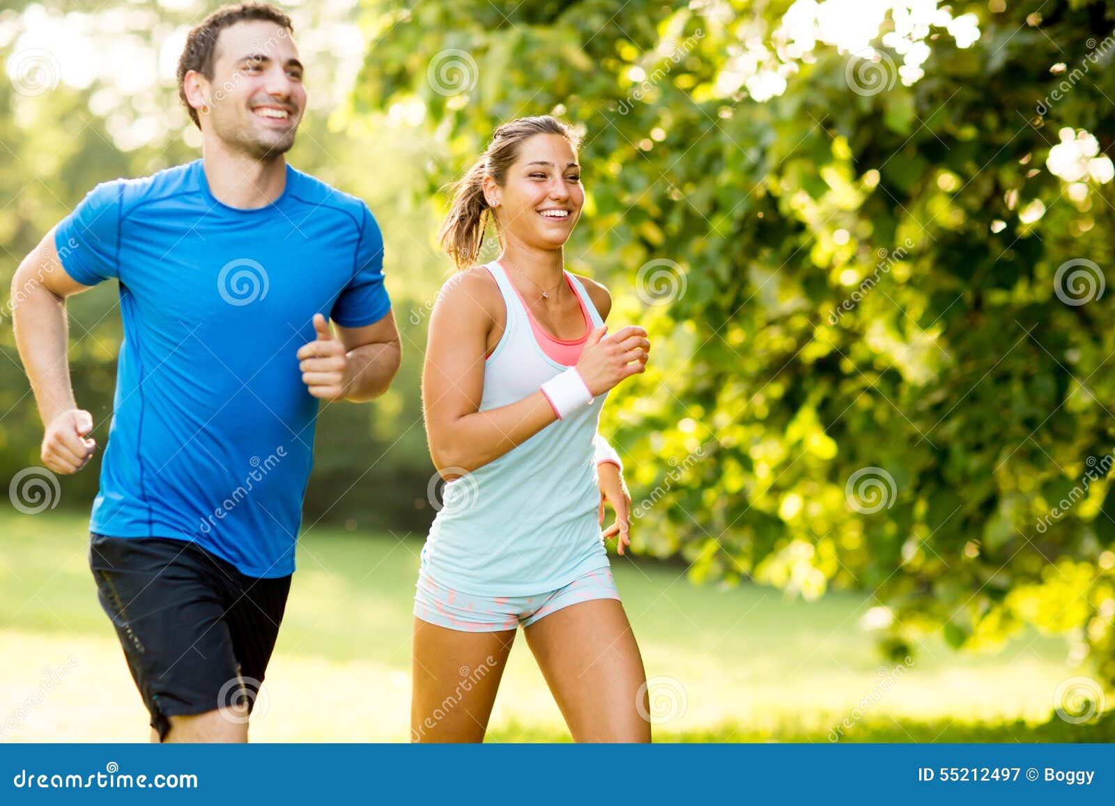 Young couple running stock image. Image of practicing - 55212497
