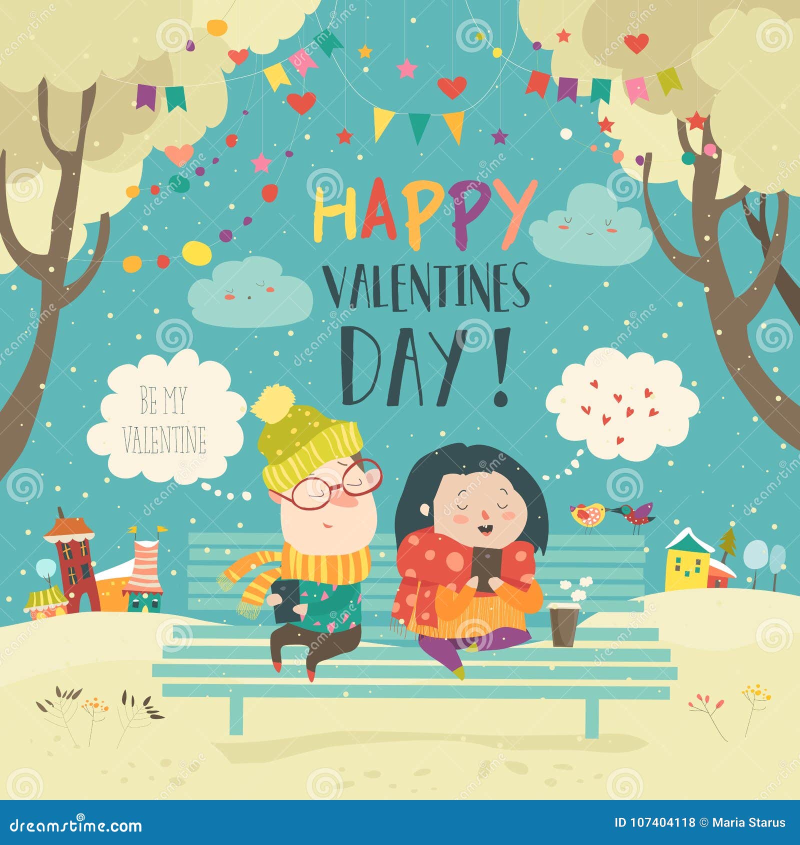 Young Couple Sending Love Messages Using Cellphone Wireless ...