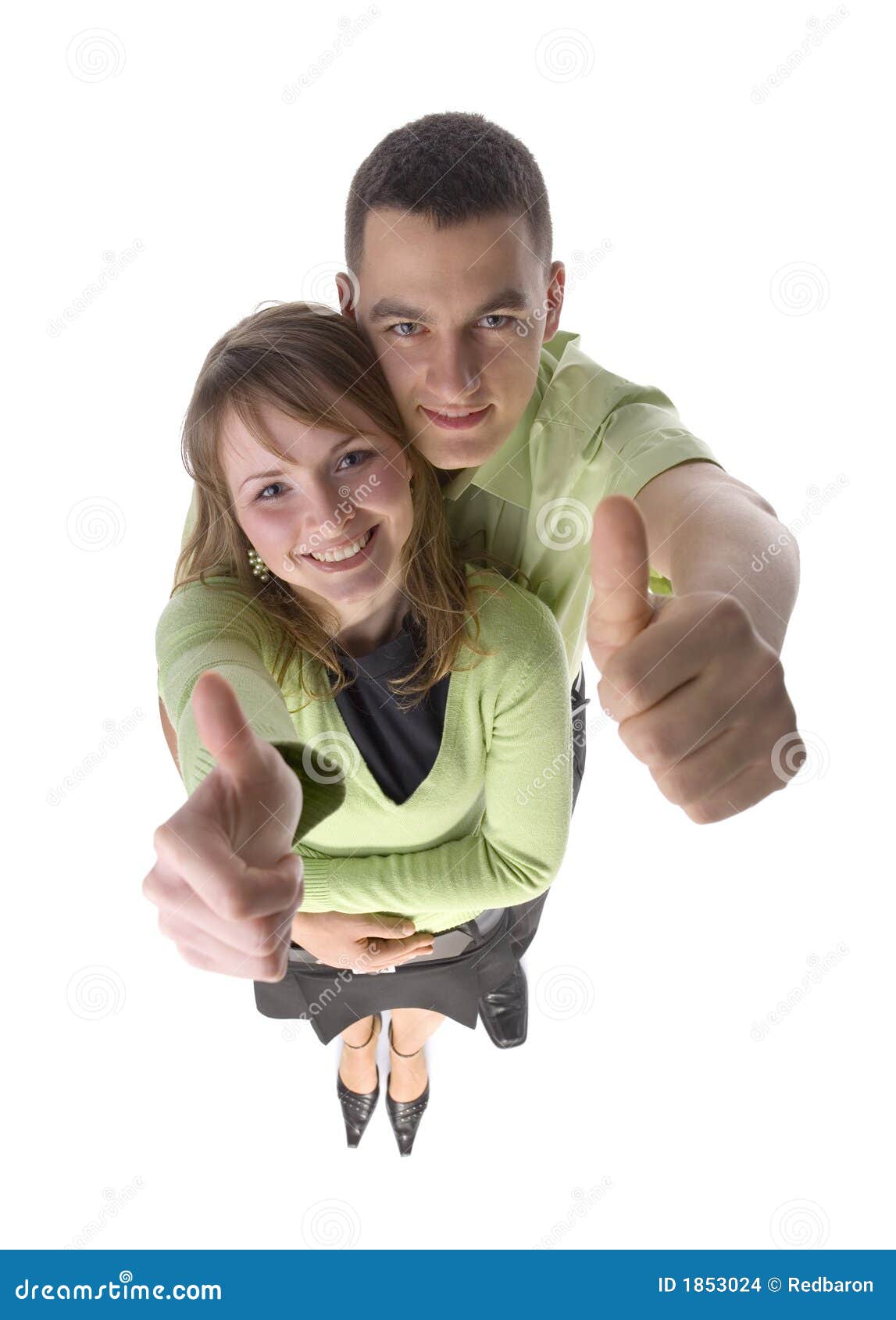 Young Couple Shows OK Hand Sing Stock Photo - Image of holding ...