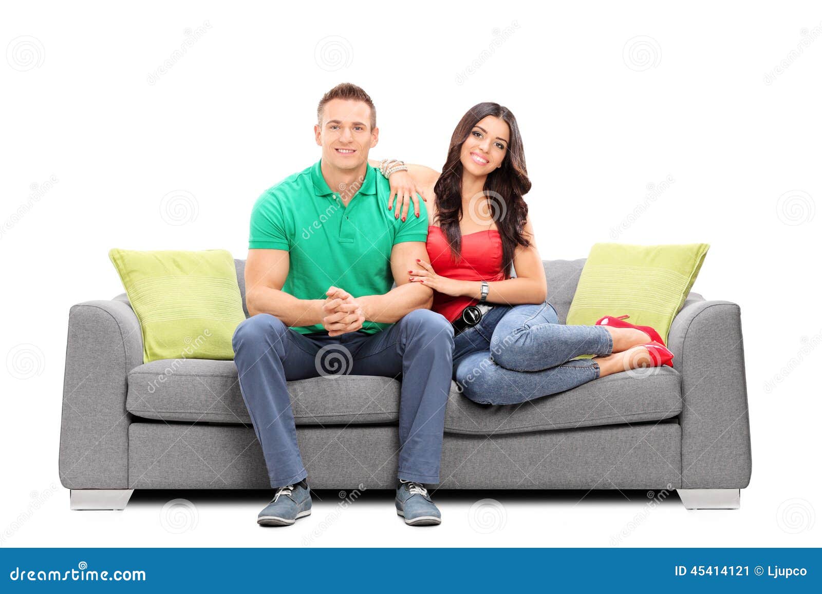 17,384 Young Cheerful Couple Sitting Sofa Stock Photos - Free & Royalty ...