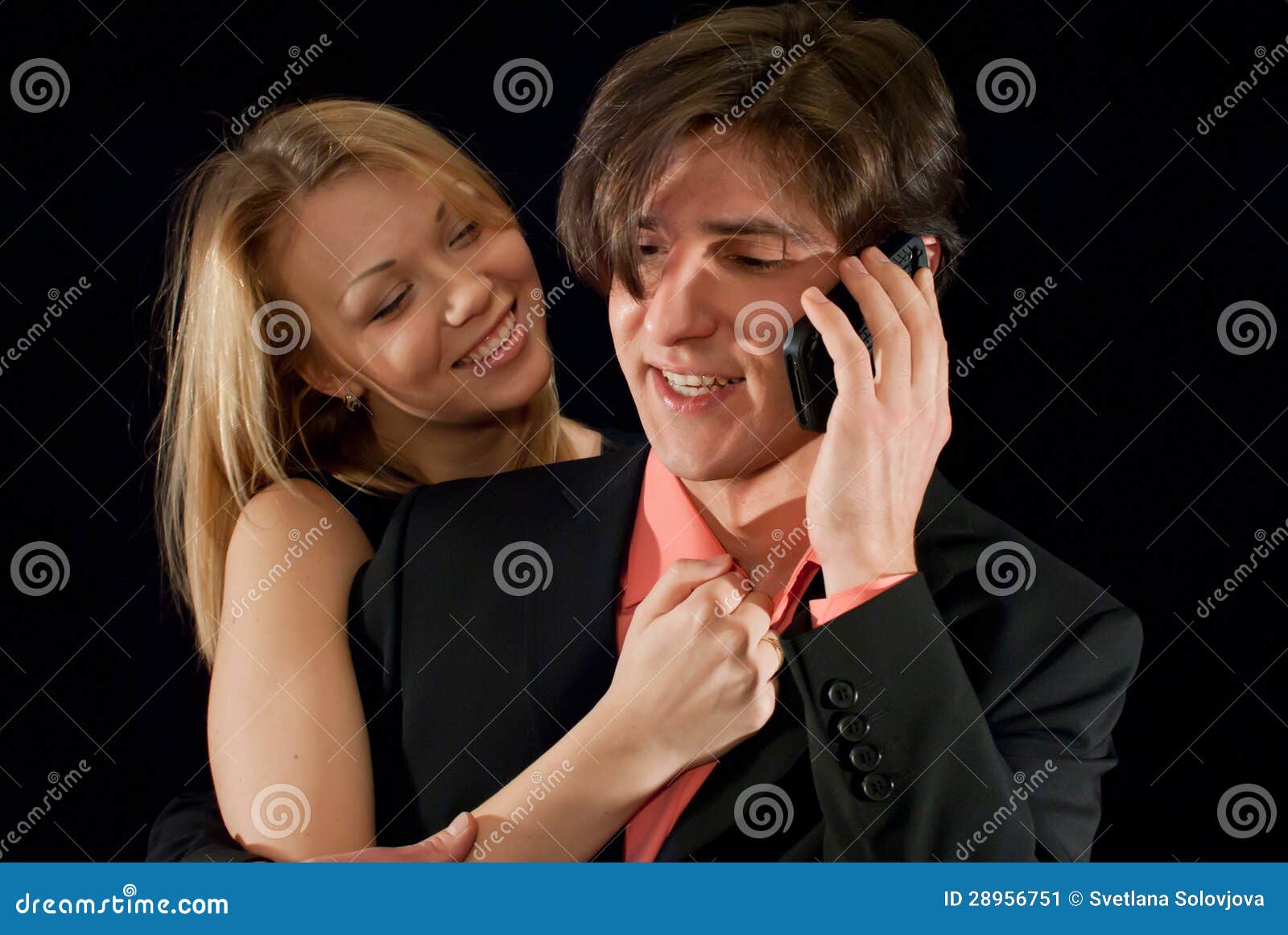 Young Couple Smiling at Each Other Stock Image - Image of collar ...