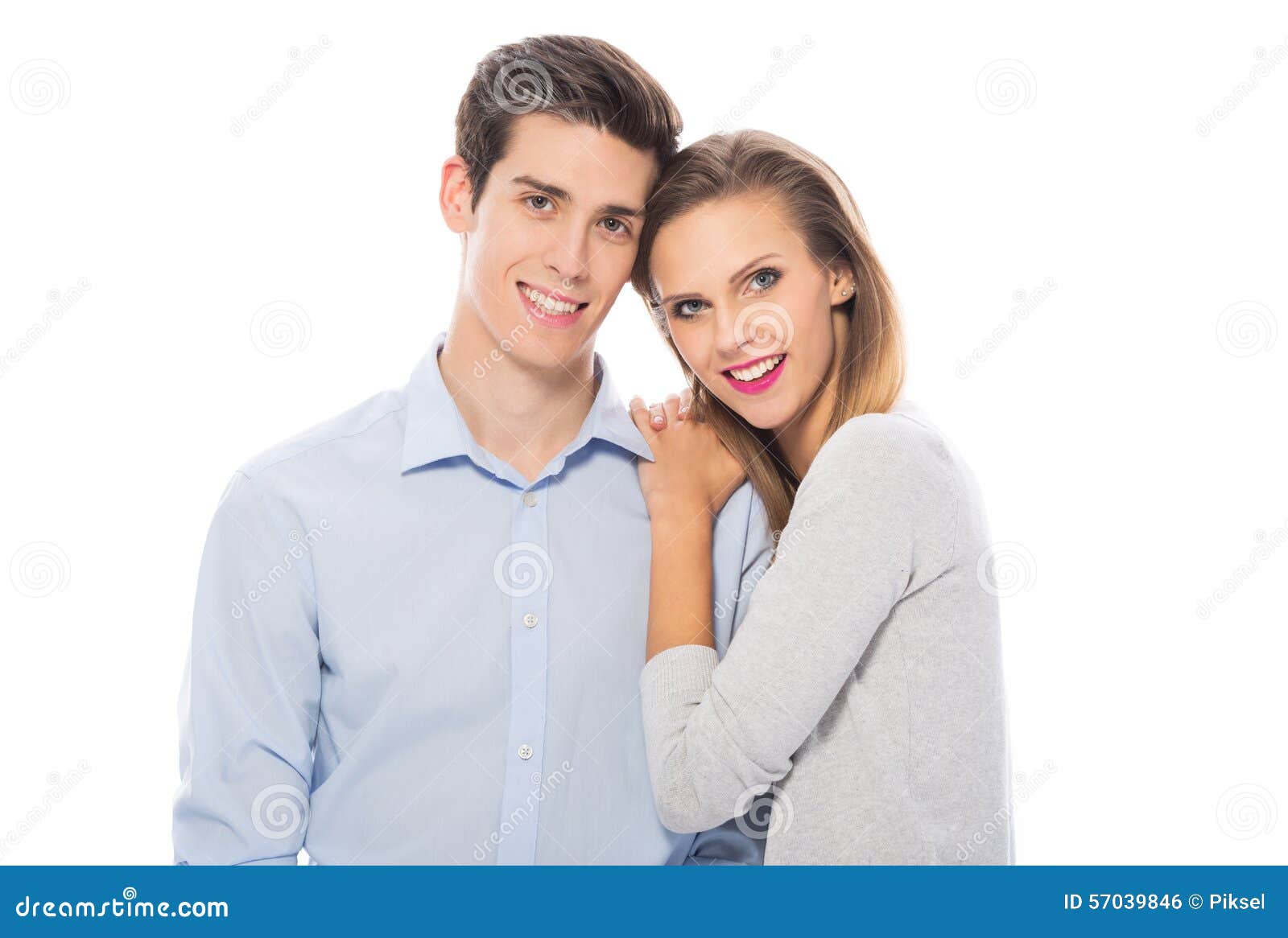 Young couple smiling stock photo. Image of people, together - 57039846