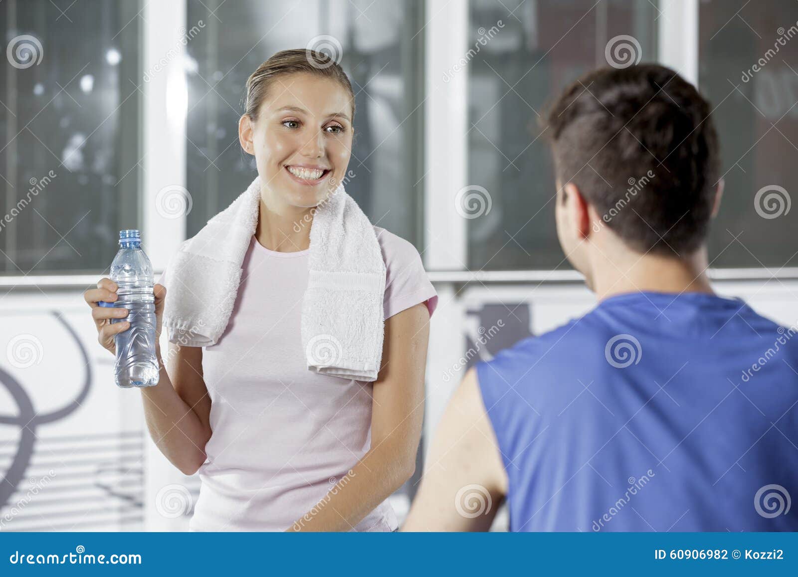 Young Couple Socializing at the Gym Stock Photo - Image of coach ...