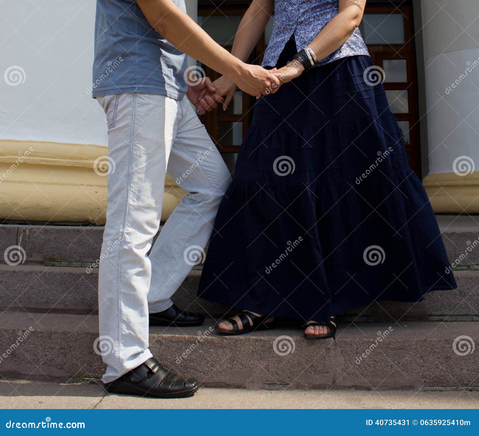Young couple on the steps stock image. Image of date - 40735431