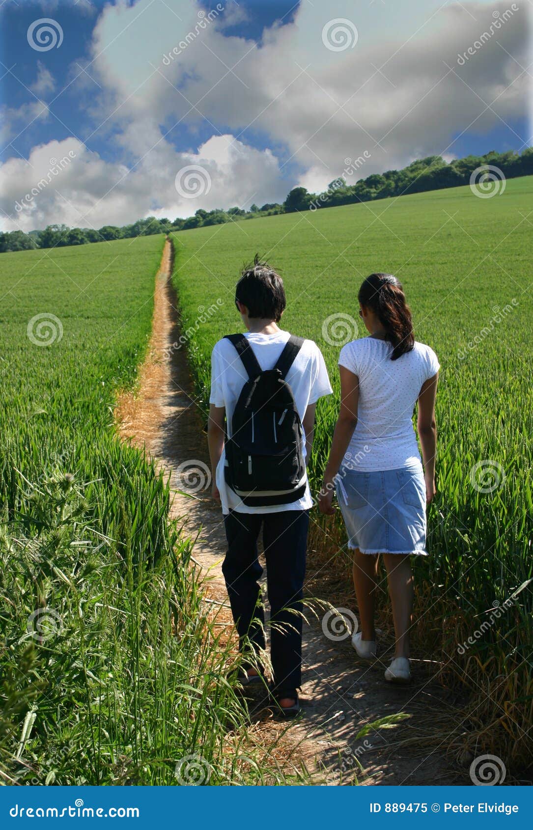 Young couple strolling stock image. Image of hill, female - 889475
