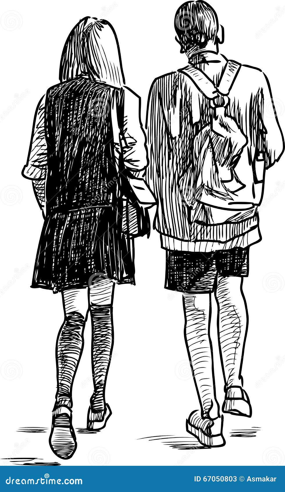 Couple Strolling With Babies Cartoon Vector | CartoonDealer.com #70493135