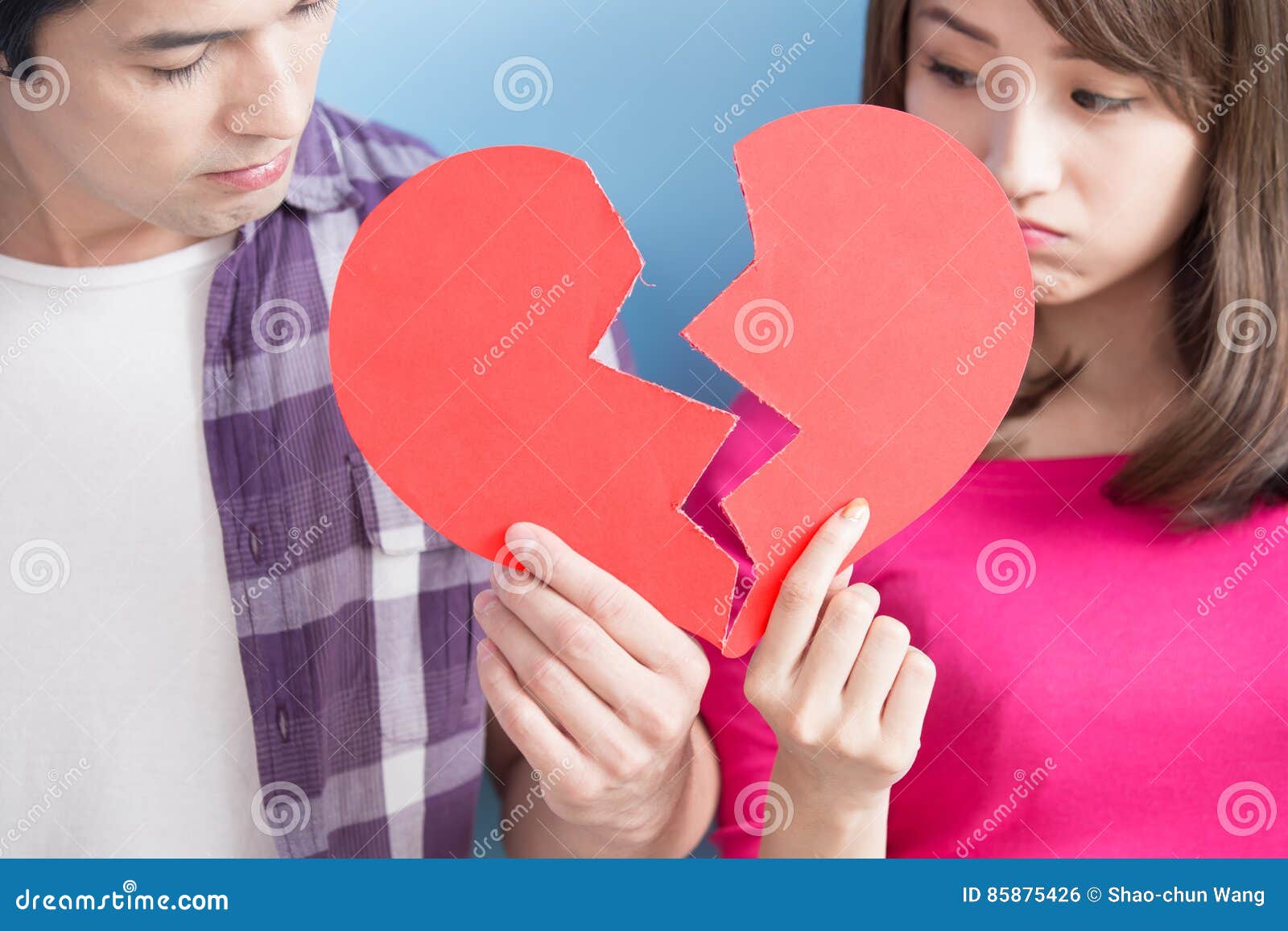 Young Couple Take Broken Heart Stock Photo - Image of problem, crisis ...