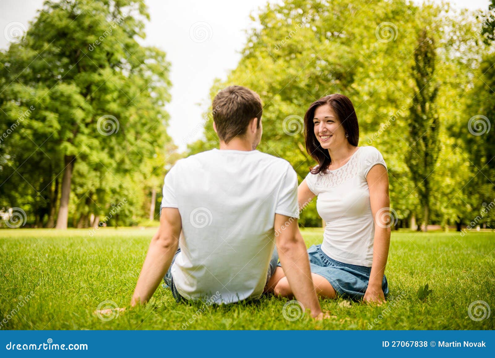 Young Couple Talking Outdoor Stock Photo - Image of person, girlfriend ...