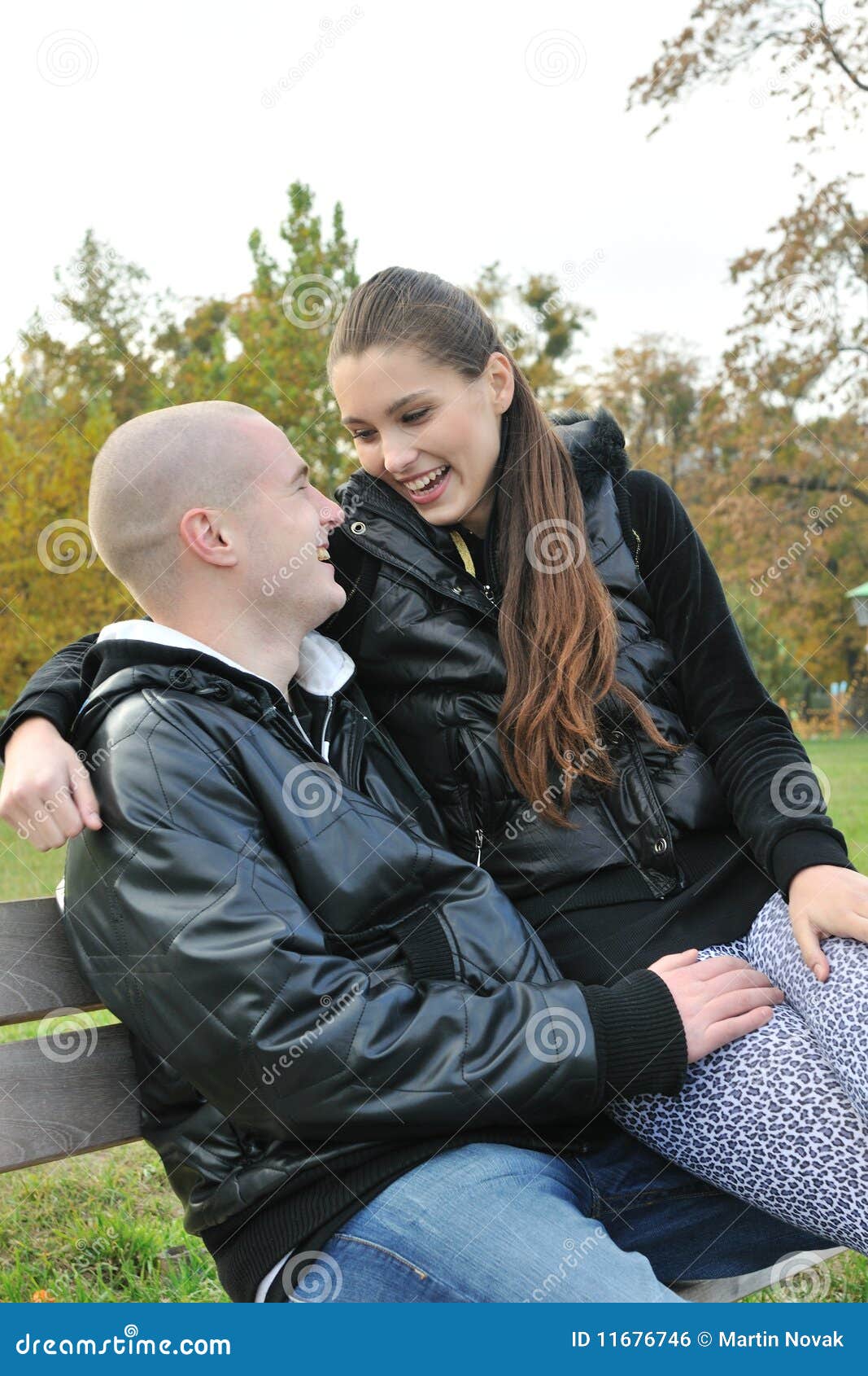 Young Couple Talking Outdoors Stock Photo - Image of lovers, happiness ...