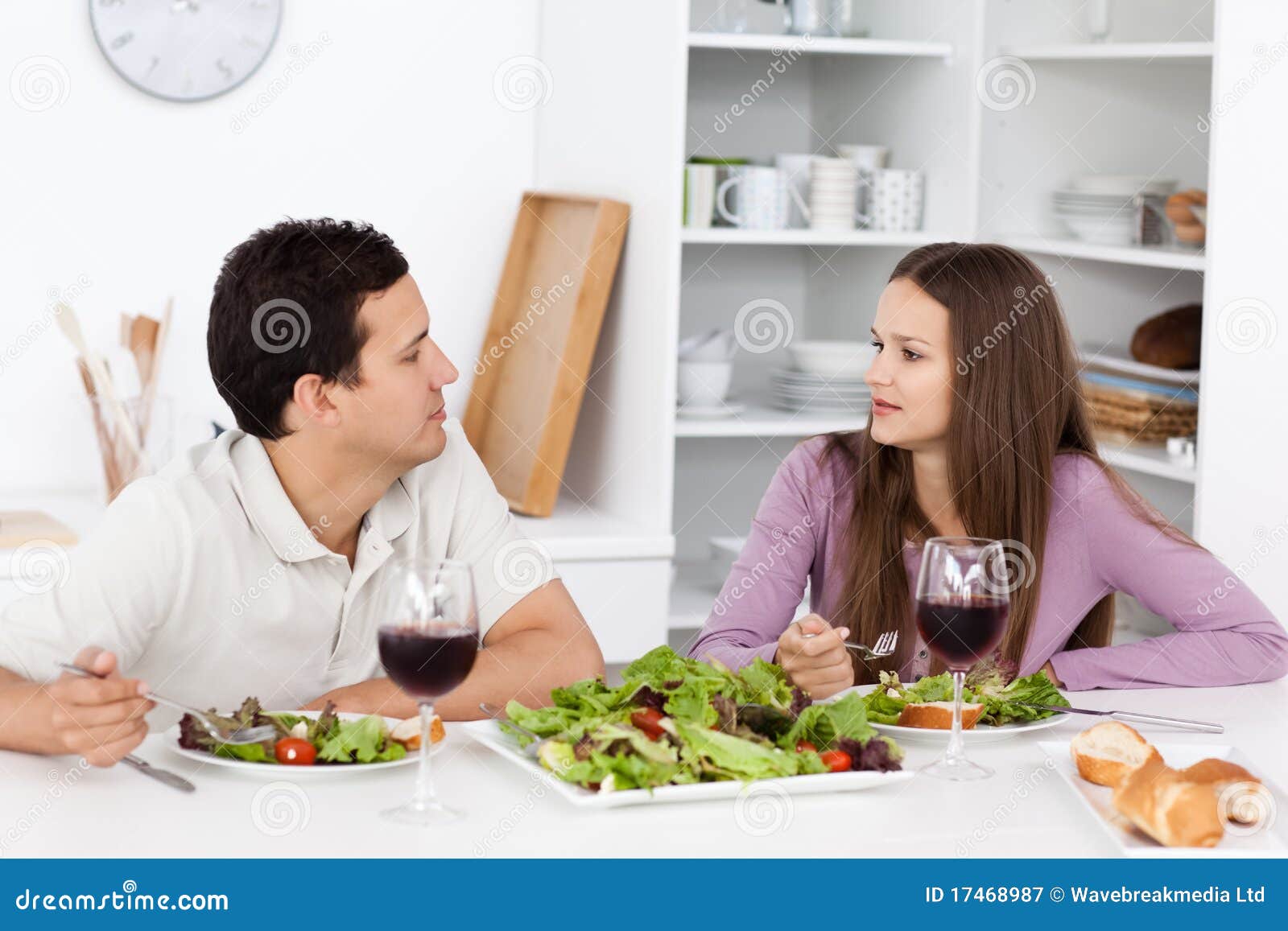 Young Couple Talking during Their Lunch Stock Image - Image of lunch ...