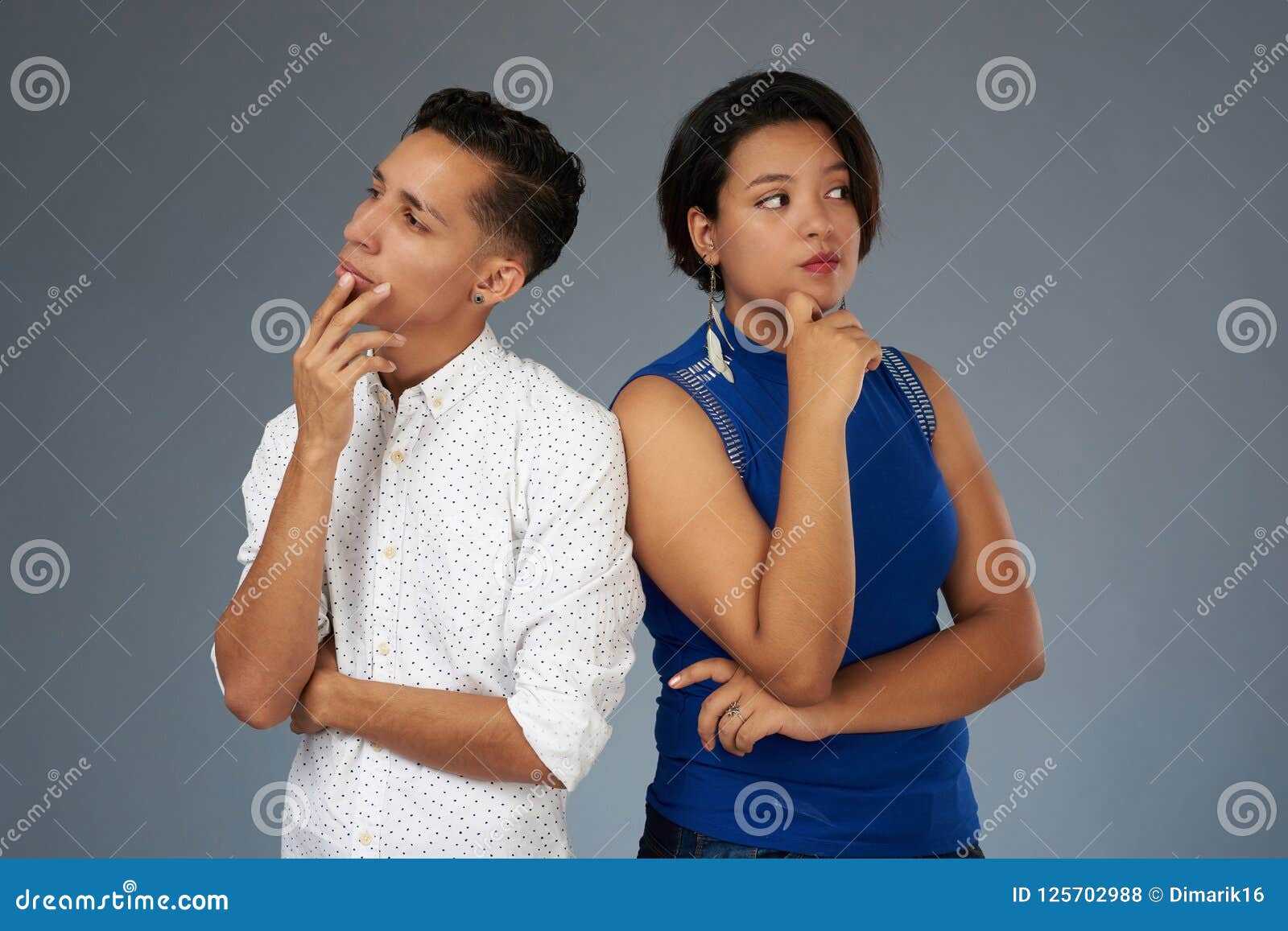 Young Couple Thinking on Problem Stock Photo - Image of doubt ...