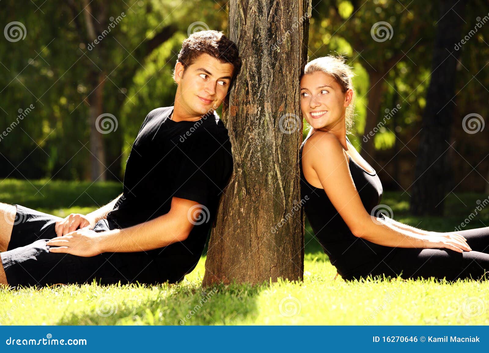 Young couple and a tree stock photo. Image of relationship - 16270646