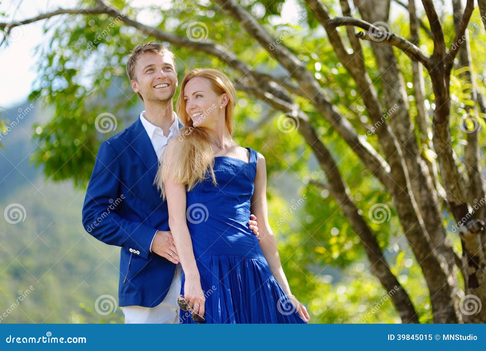 Young Couple on a Tropical Island Stock Image - Image of happiness ...