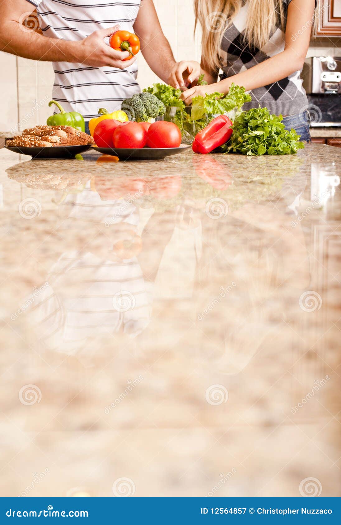 Young Couple with Vegetables Stock Image - Image of adult, inside: 12564857