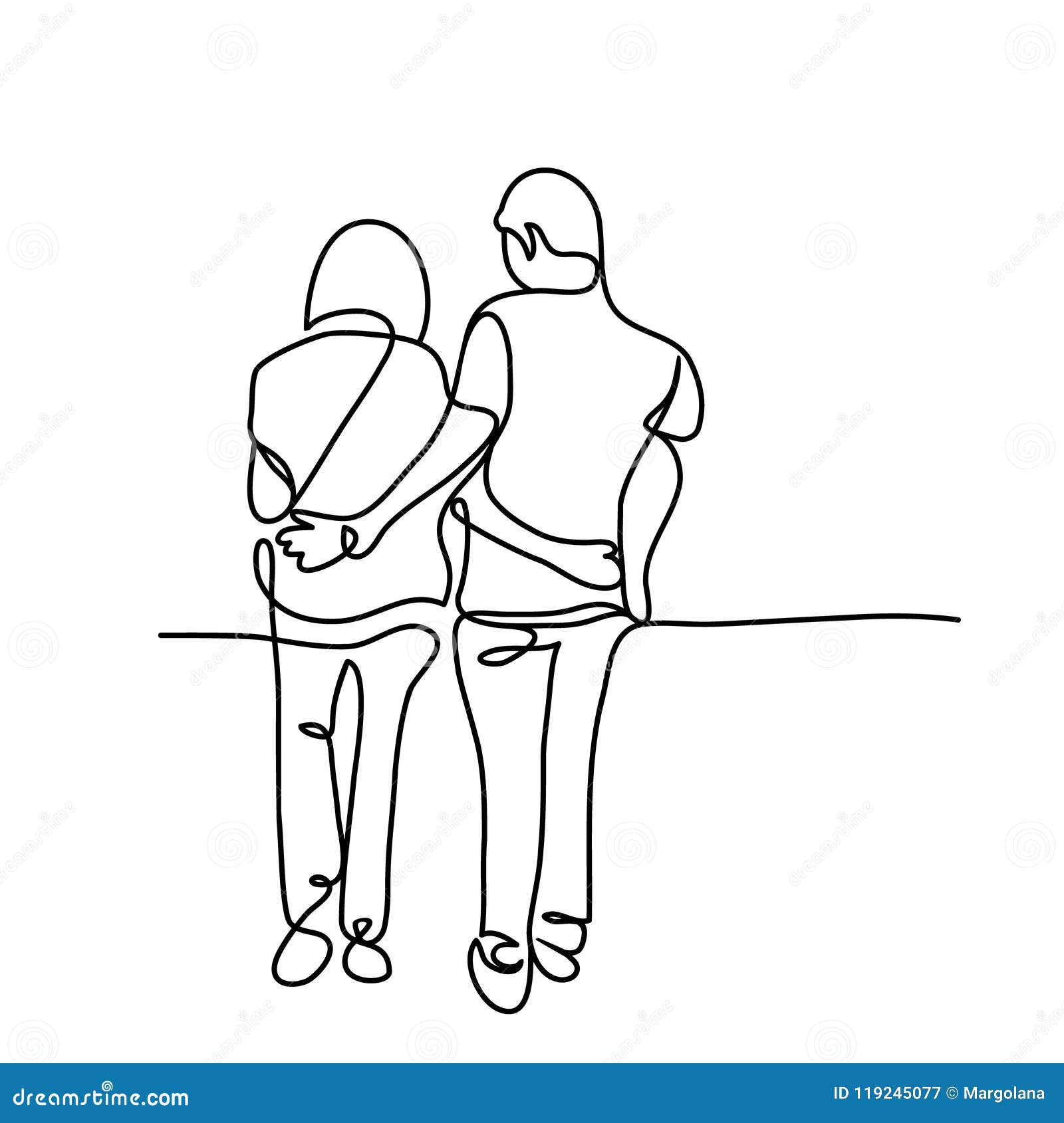 Young Couple Walking Together Stock Vector - Illustration of drawing ...