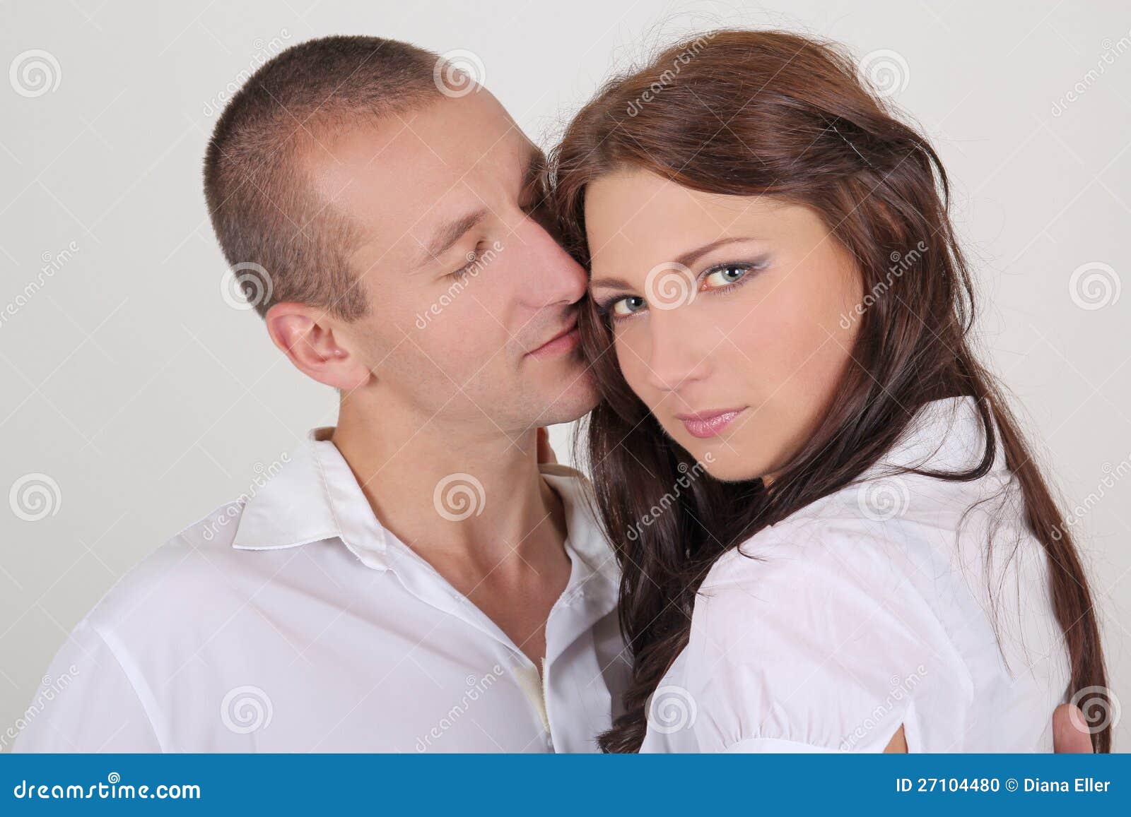 Young couple in white stock photo. Image of dating, beautiful - 27104480