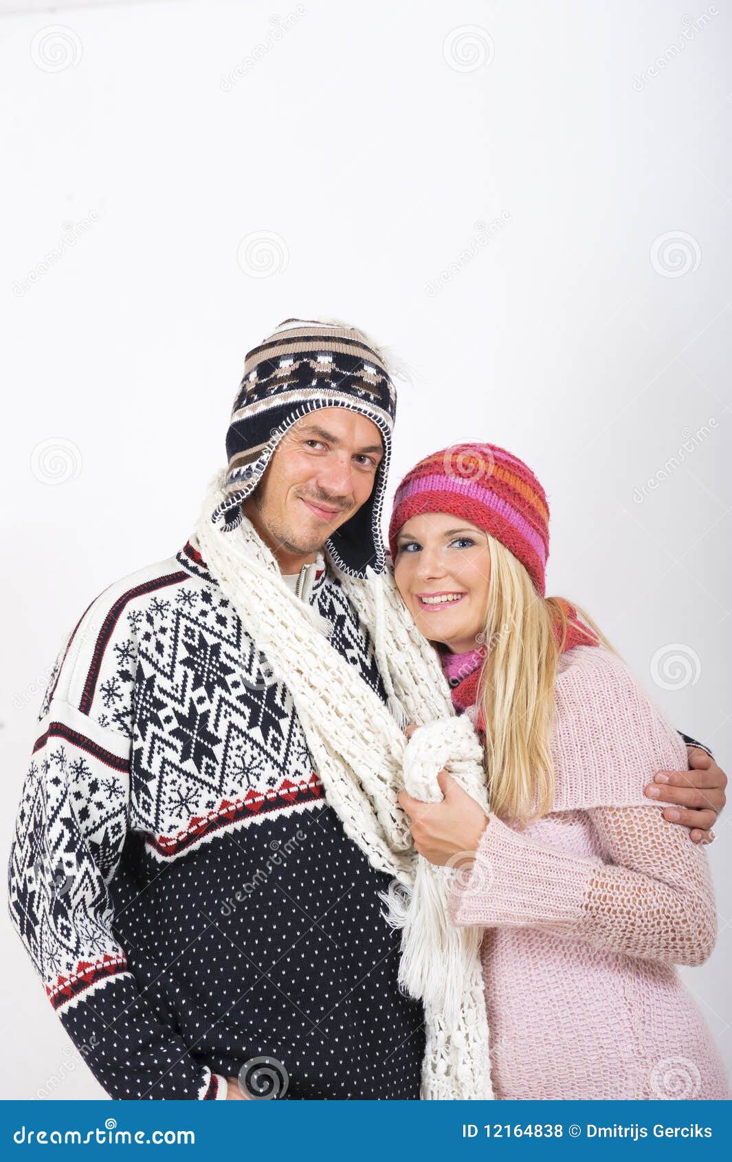 Young Couple in Winter Clothes Having Fun Stock Photo - Image of ...