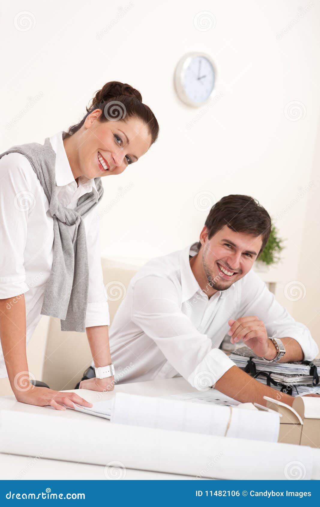 Young Couple Working Together Stock Photo - Image of busy, woman: 11482106
