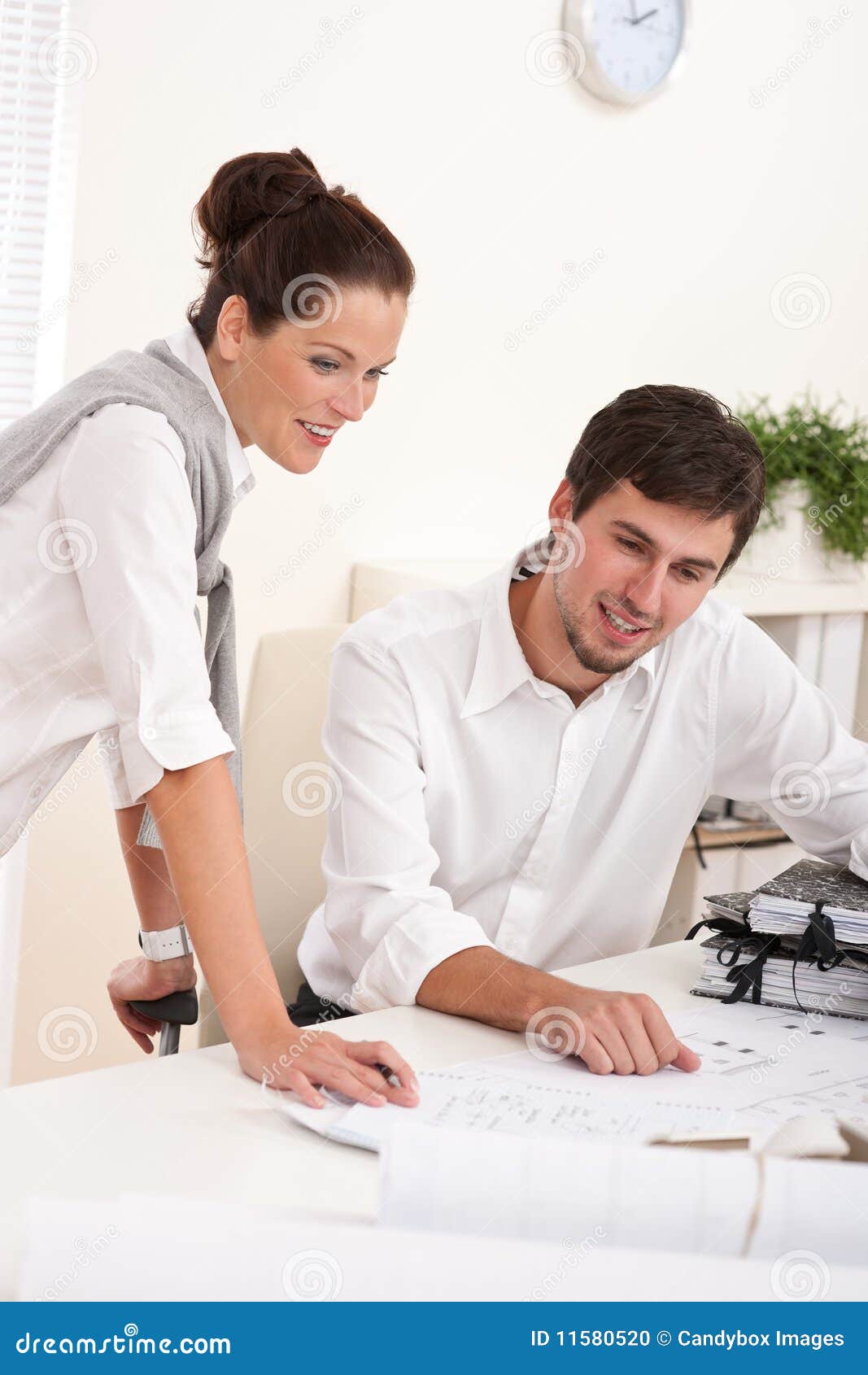 Young Couple Working Together Stock Photo - Image of female ...