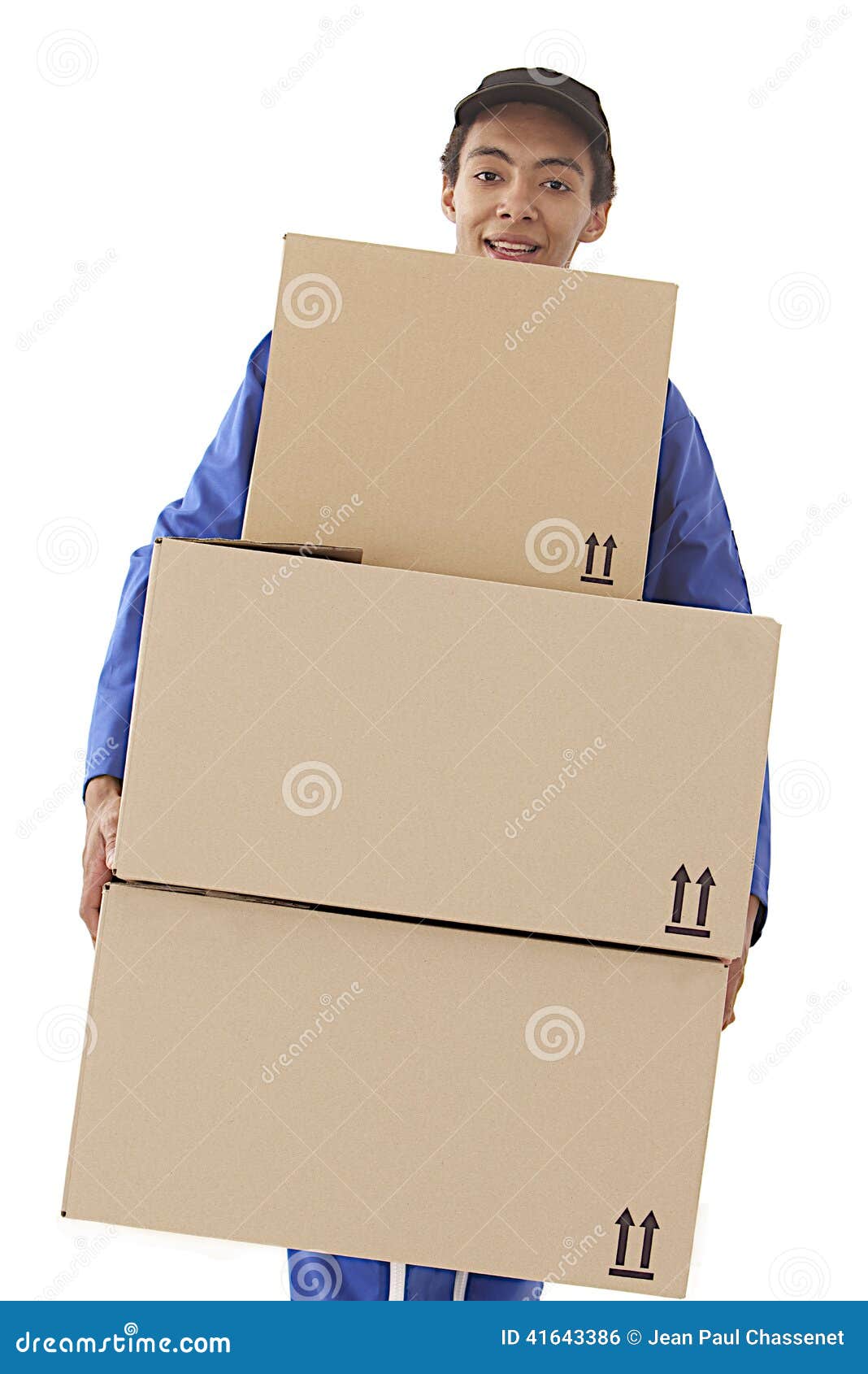 Young Courier Boy Moving Boxes Stock Photo - Image of courier, carrying ...